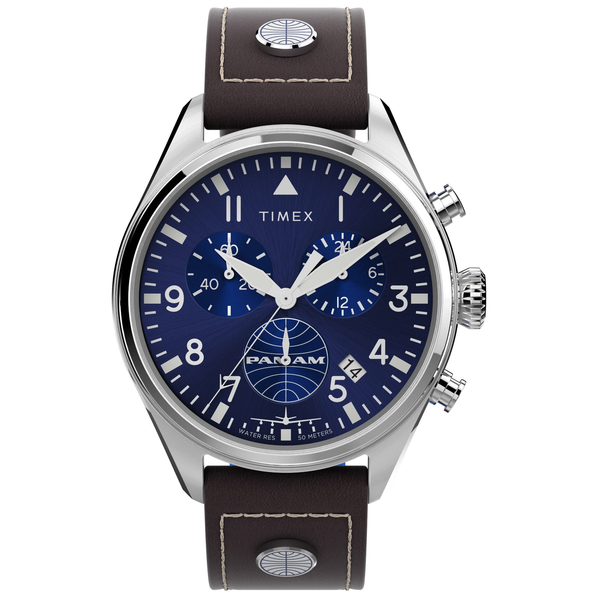 Snapklik.com : Timex Mens X Pan Am Chronograph 42mm Watch