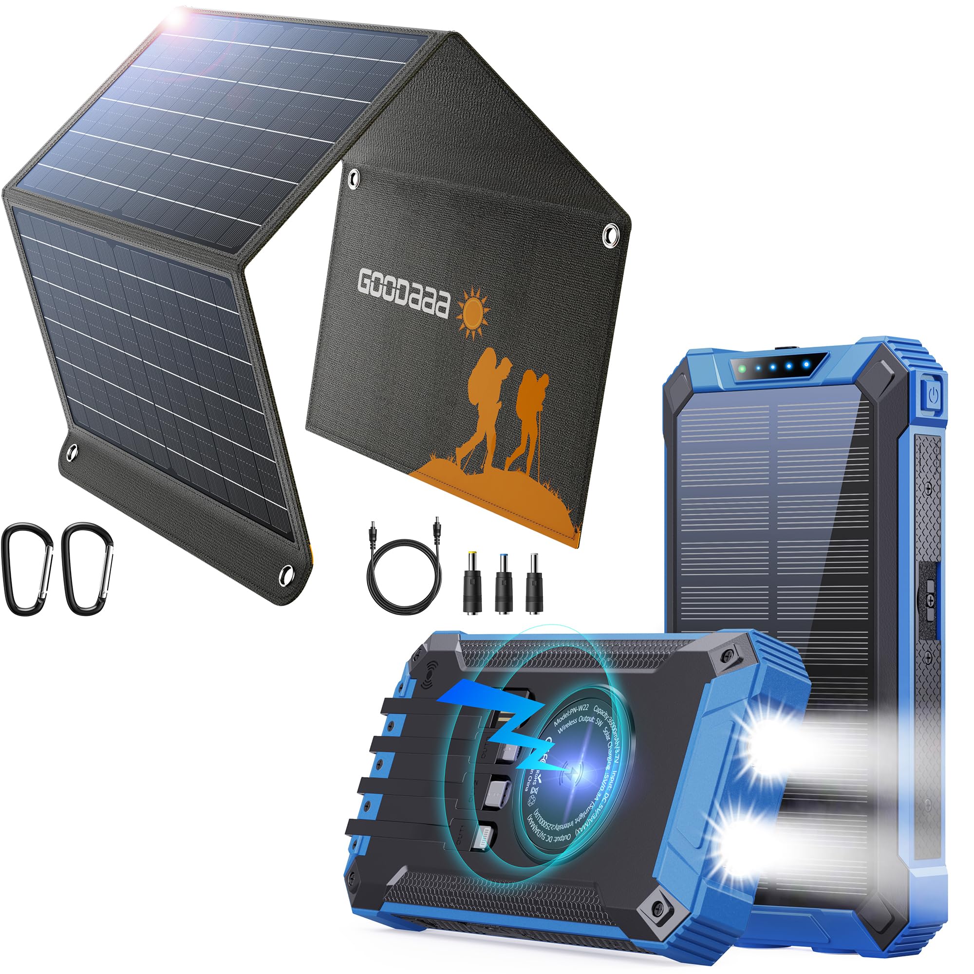 Amazon.com: GOODaaa 30W Solar Panel Plus 36000mAh Solar Power Bank ...