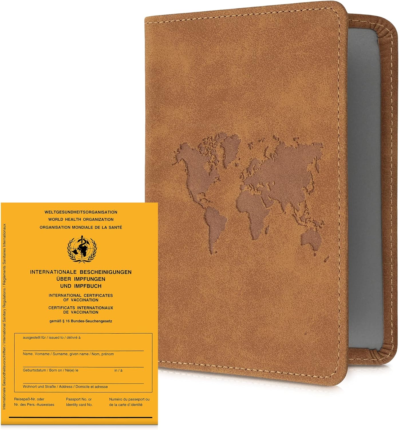 kwmobile Impfpass Hülle aus Kunstleder - Impfausweis Schutzhülle Cover ...