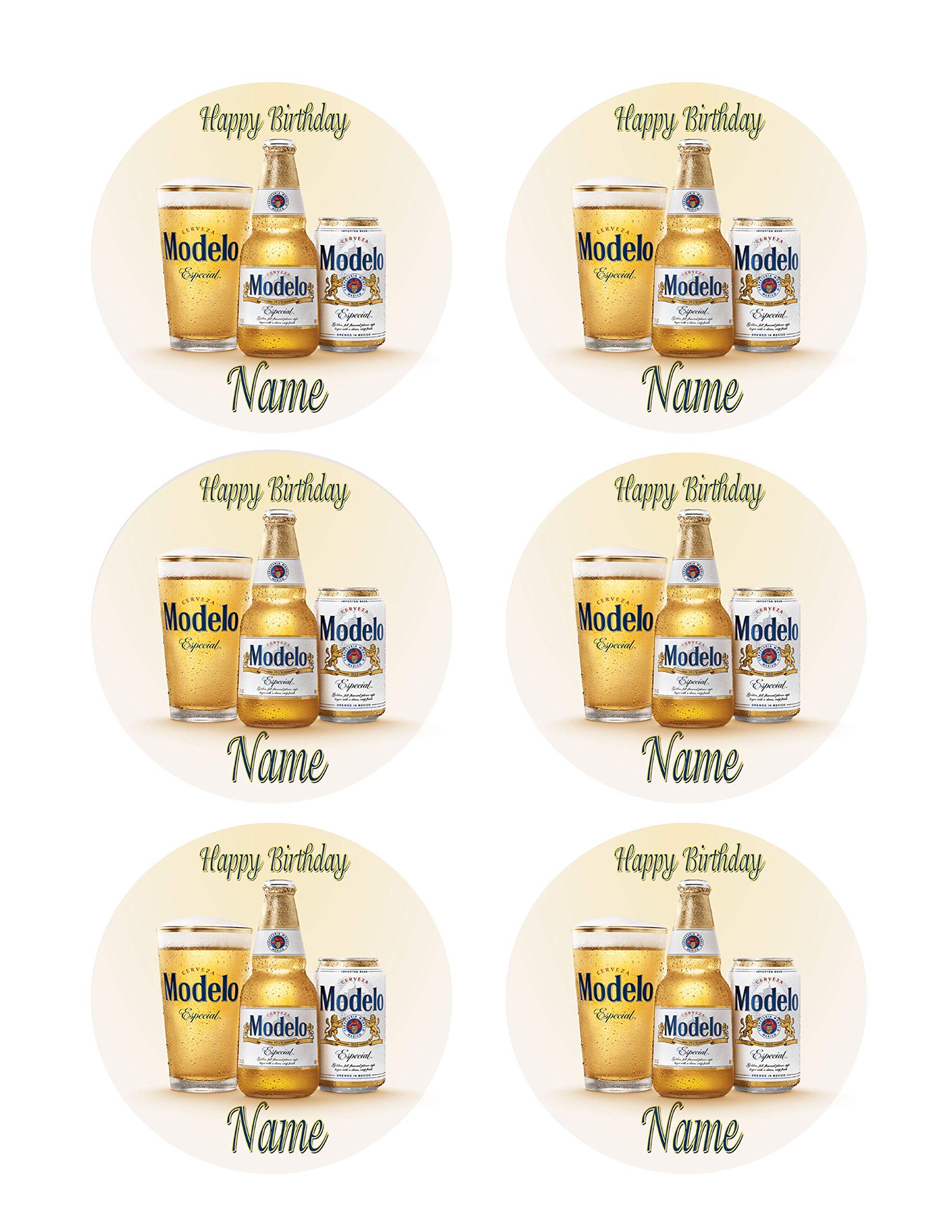Amazon.com: Modelo beer - Edible Cupcake Toppers - 3.25" cupcake (6 ...