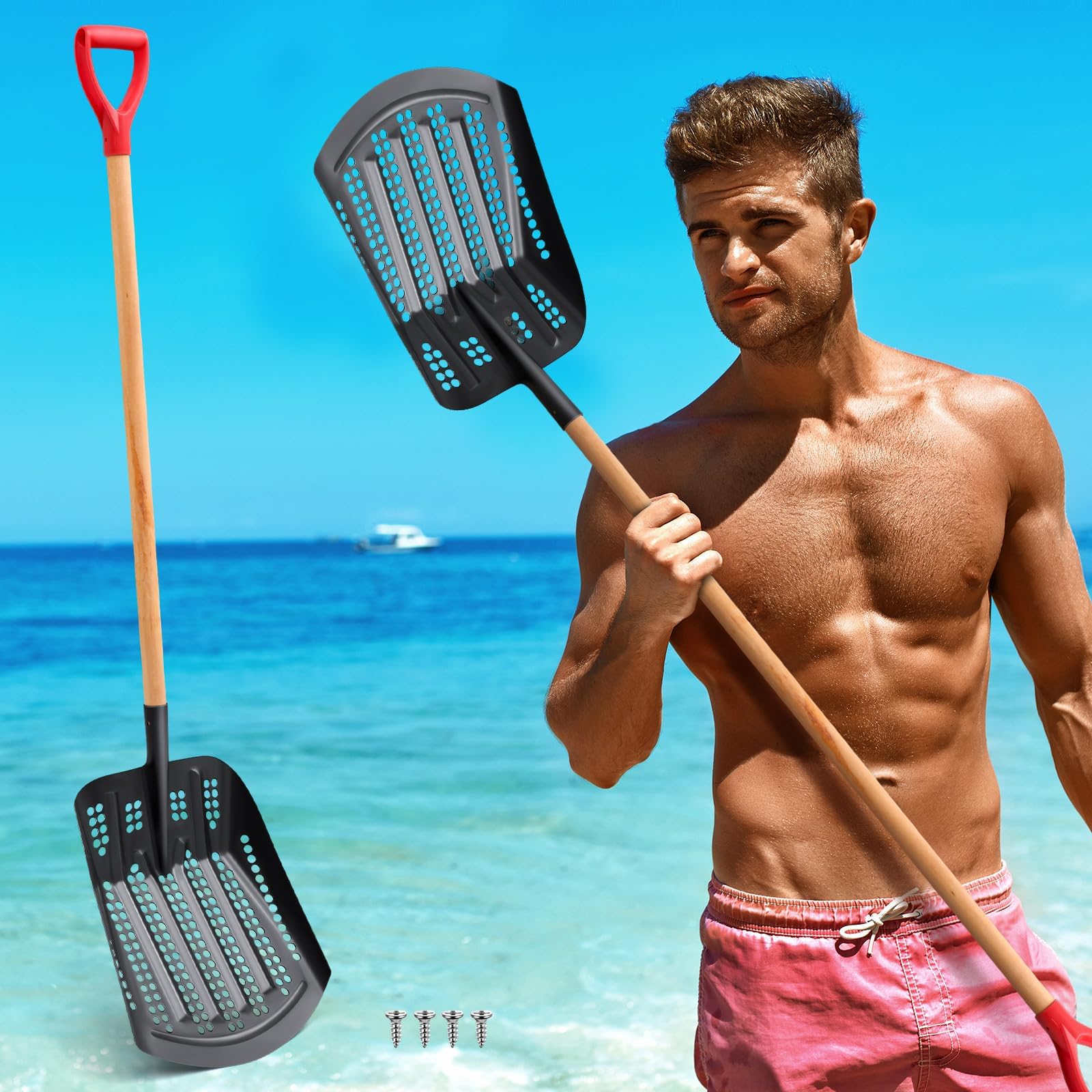 Amazon.com : Roshtia 60 Inch Sifting Shovel - Sand Sifter with Holes ...