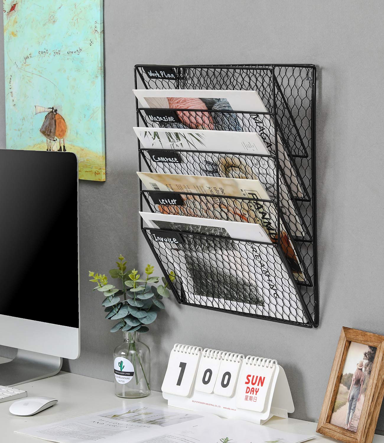 Snapklik.com : PAG 5 Tier Wall File Holder Hanging Mail Organizer Metal ...
