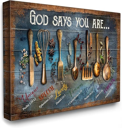 Amazon.com: Luslya Kitchen Canvas Wall Art Spoons and Spices Painting ...
