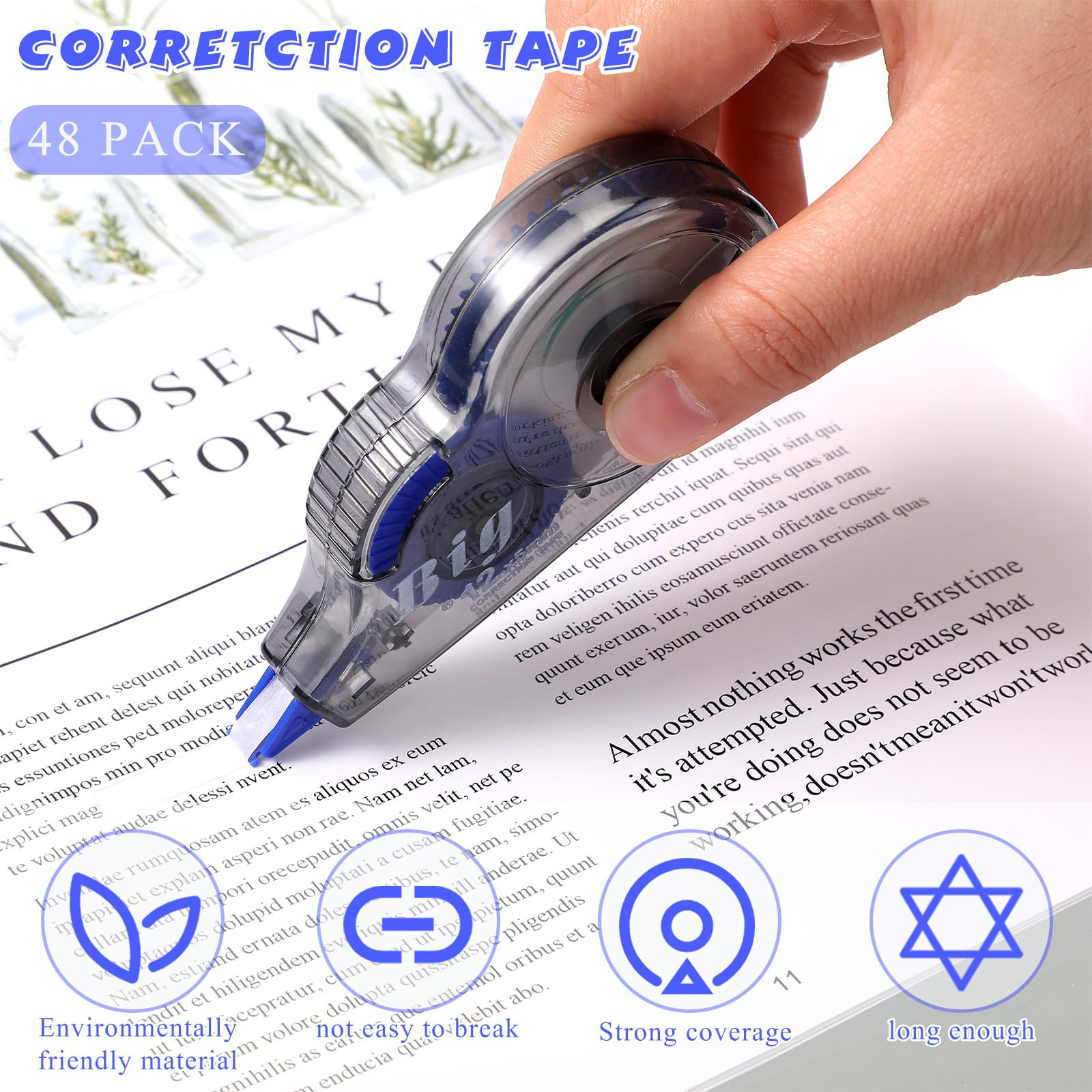 Snapklik.com : 48 Pack White Correction Tape, Classroom Correction Tape ...