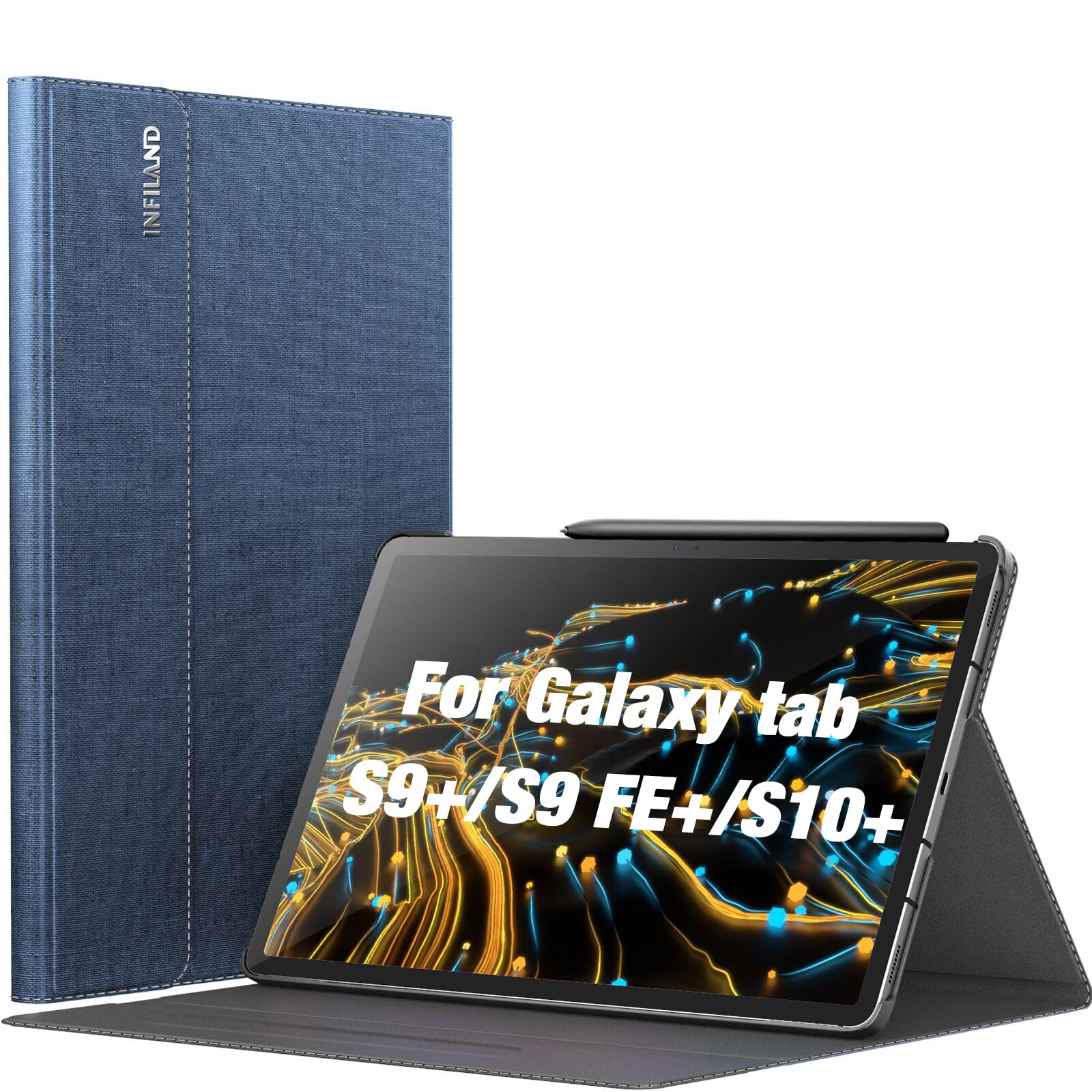 Amazon.com: INFILAND Galaxy Tab S10+ Plus 2024/ S9+ Plus/ S9 FE Plus Case, Multi-Angle Stand ...
