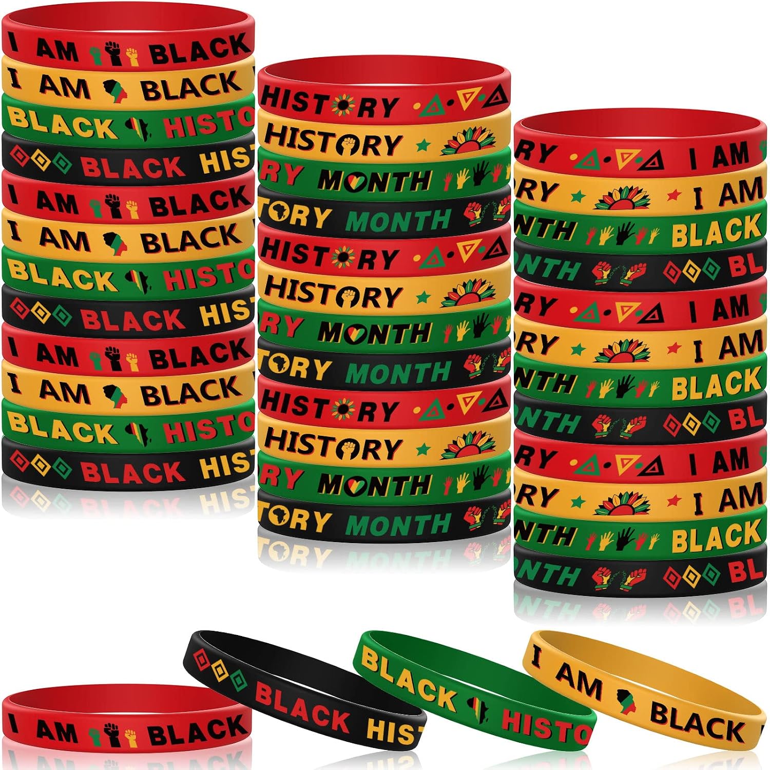 Amazon.com: Capoda 100 Pieces Black History Month Silicone February ...