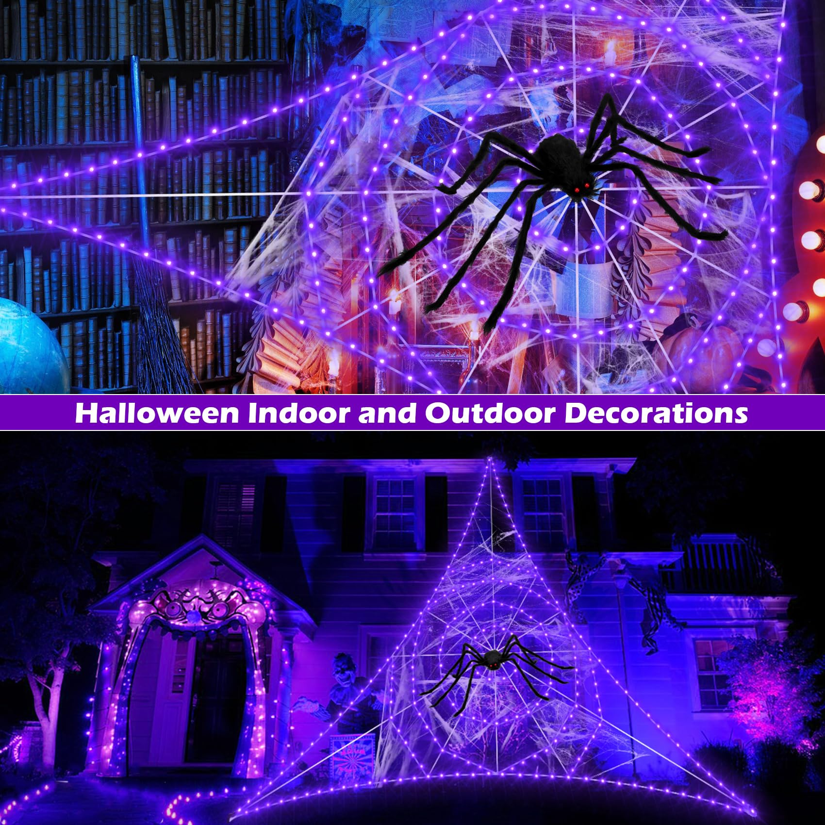 Snapklik.com : Halloween Decorations Outdoor, 17.7Ft Giant Spider Web