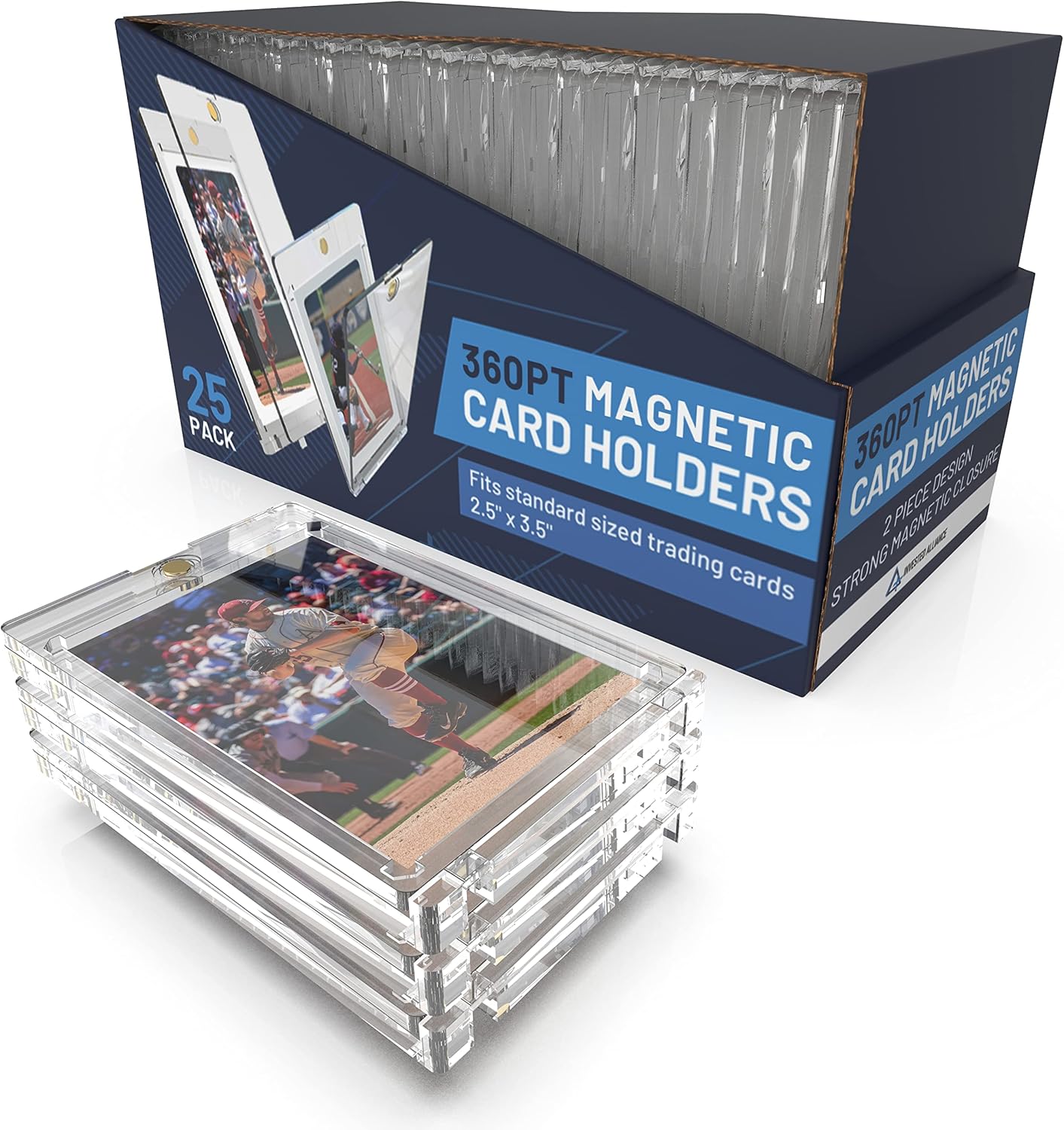 Amazon.com: Premium Magnetic Card Holder (25 Pack) | 360PT Magnetic Card Holders for Trading ...