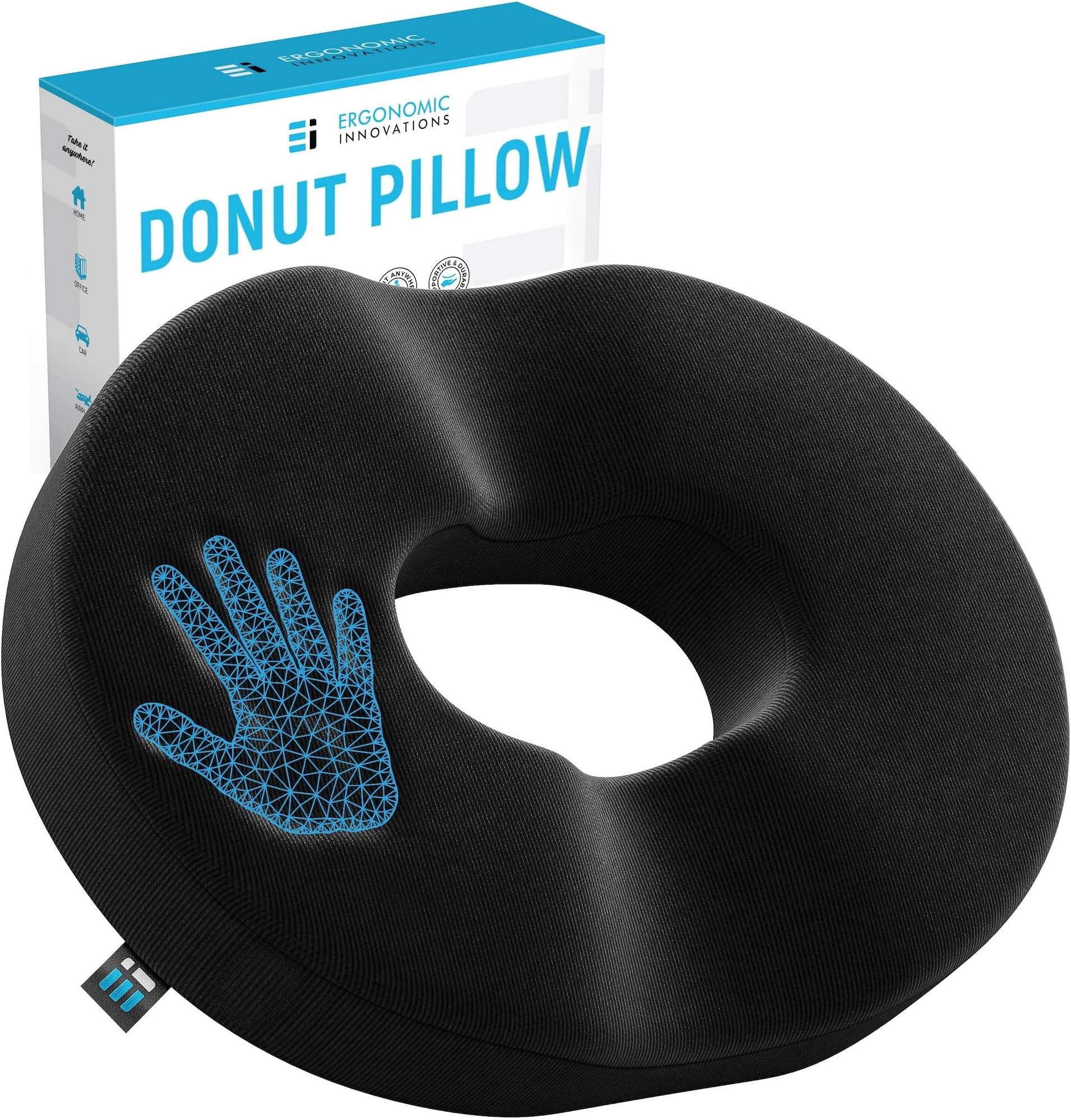 Amazon.com: 2 Pack Donut Pillow for Tailbone Pain, Inflatable Donut ...
