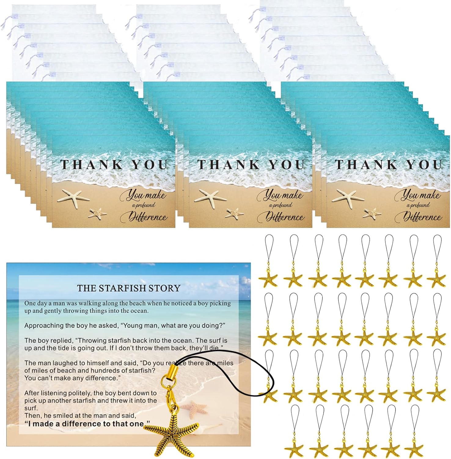Amazon.com : SAGHOM Employee Appreciation Gifts Bulk 30 Starfish Story ...