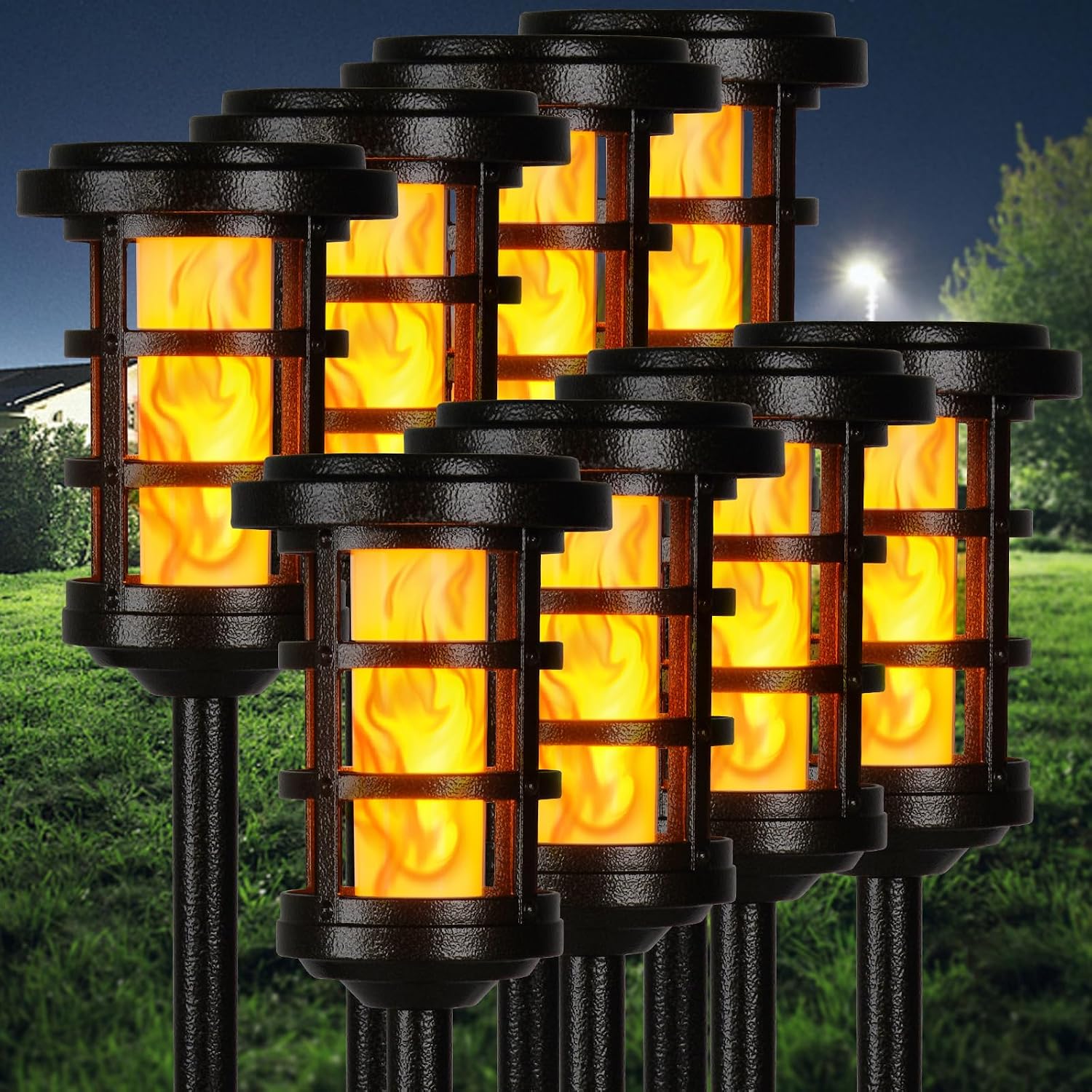 Solar Yard Solar Landscape Lights Heavy Duty Metal 8 Pack, Aluminum ...