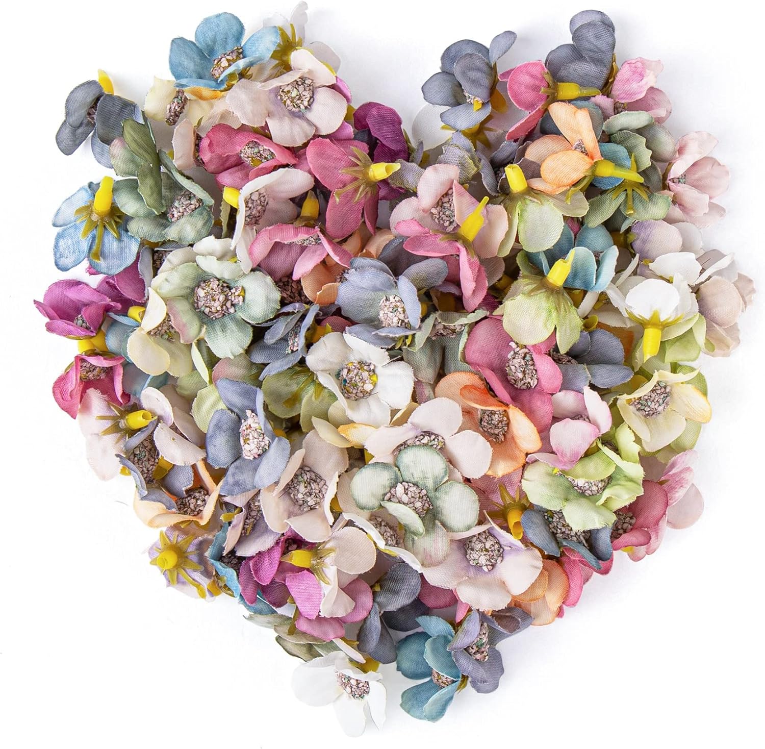 Amazon.com: Framendino, 50 Pack Faux Flower Heads Mini Artificial Silk ...