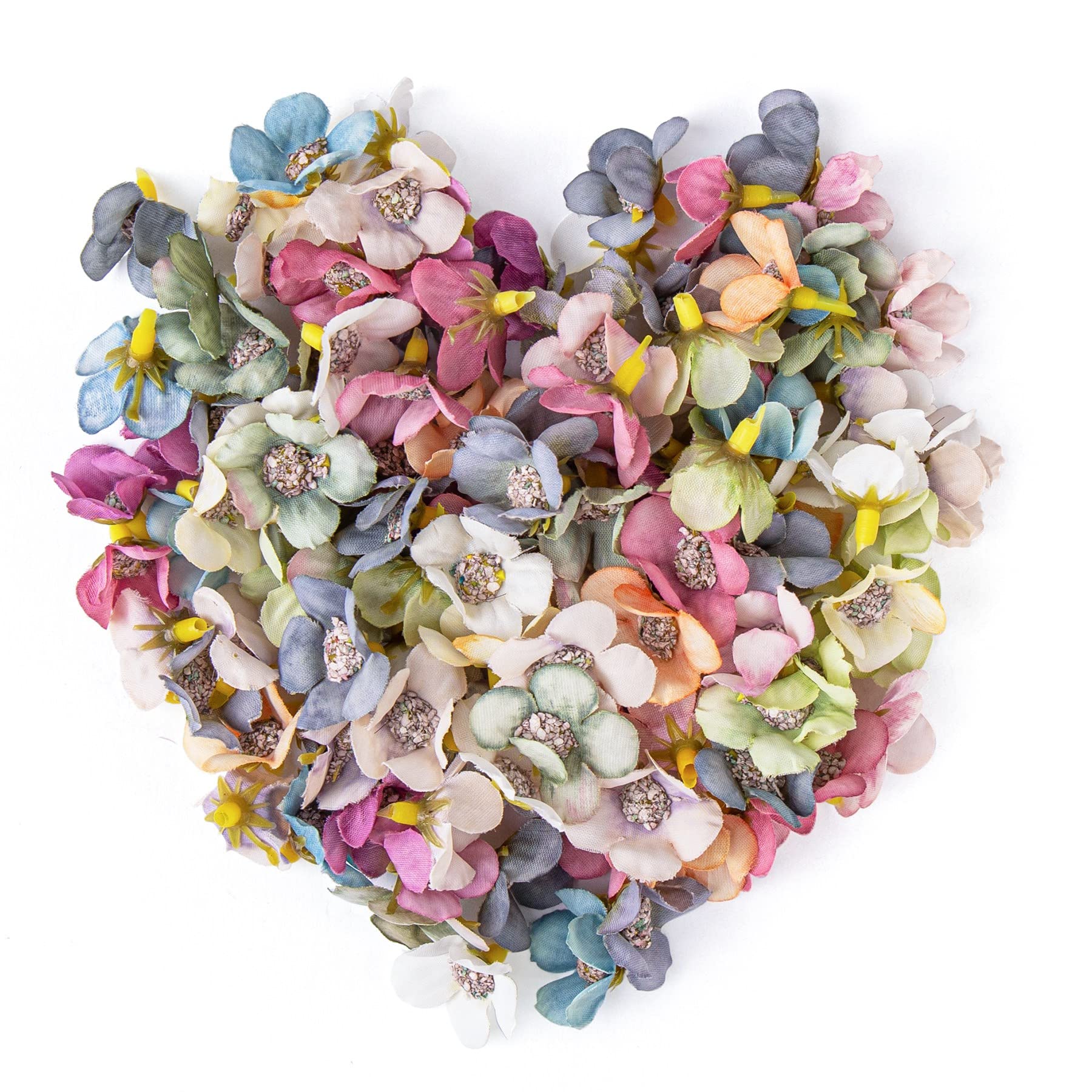 Amazon.com: Framendino, 50 Pack Faux Flower Heads Mini Artificial Silk ...