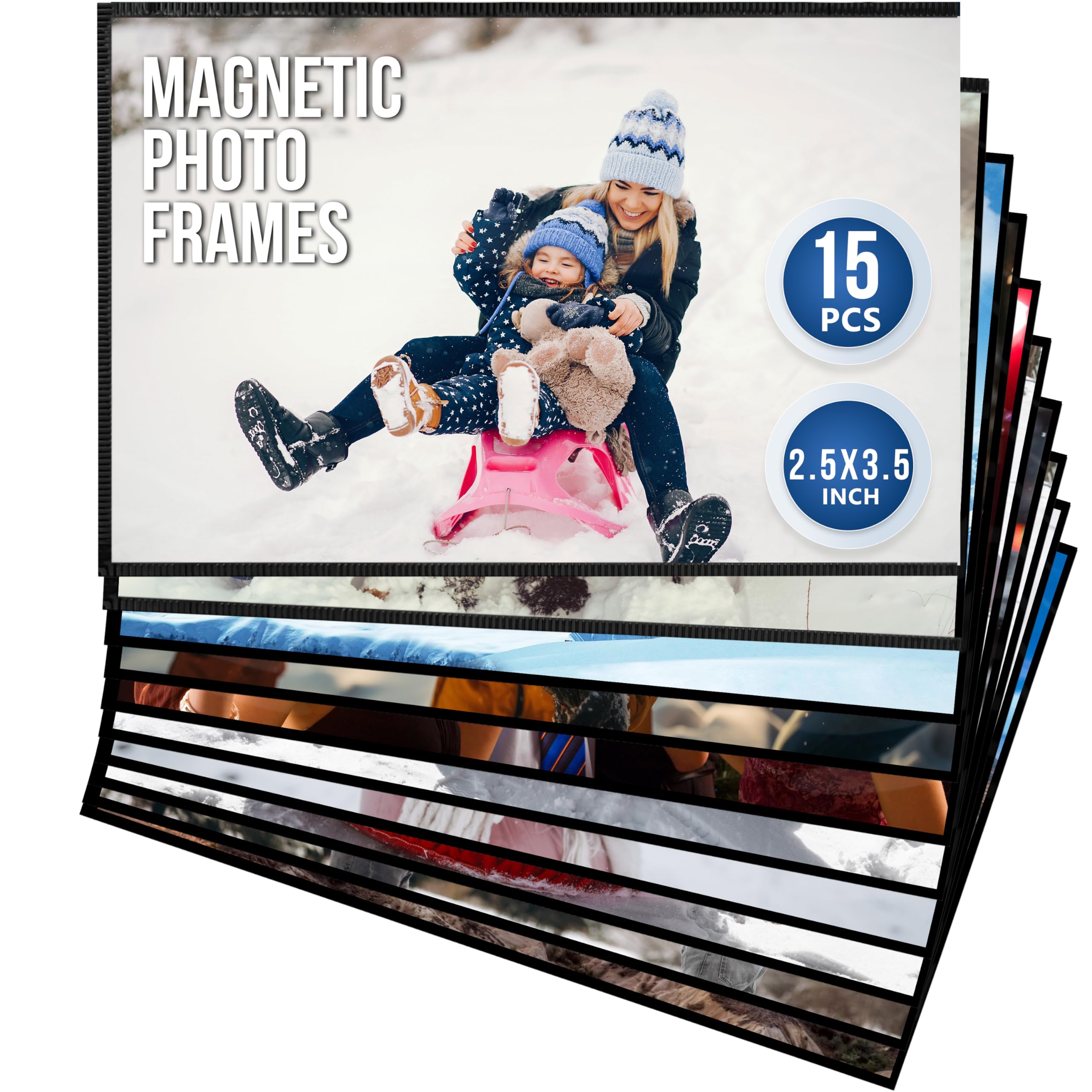 Amazon.com - 15 Pack 2.5x3.5 Magnetic Picture Frames for Refrigerator ...