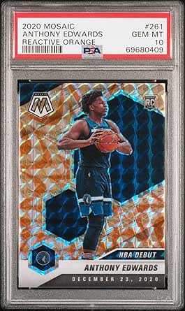 Amazon.com: Graded 2020-21 Panini Mosaic Anthony Edwards #261 Orange Mosaic Rookie RC Basketball ...