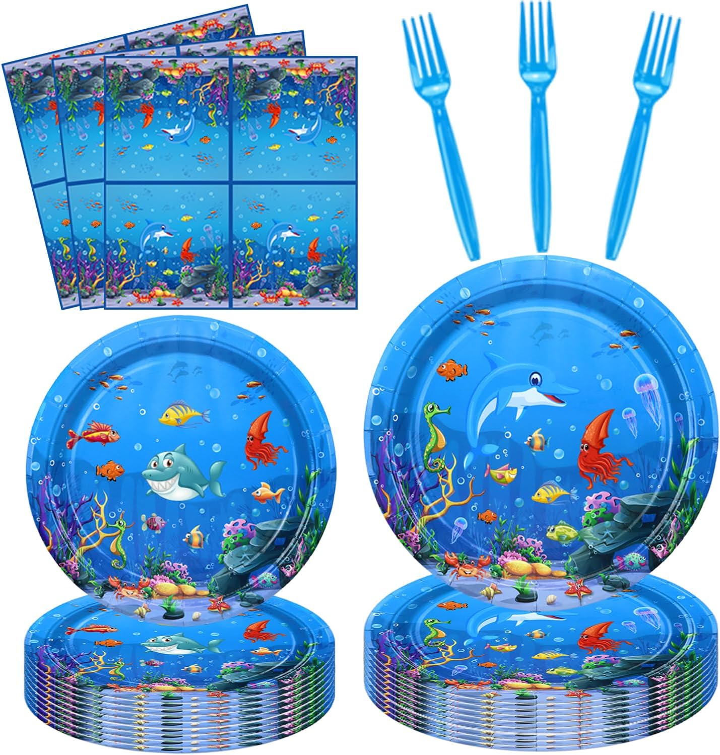 Amazon.com: 160 Pack Ocean Sea Party Plates Under the Sea Tableware Set ...