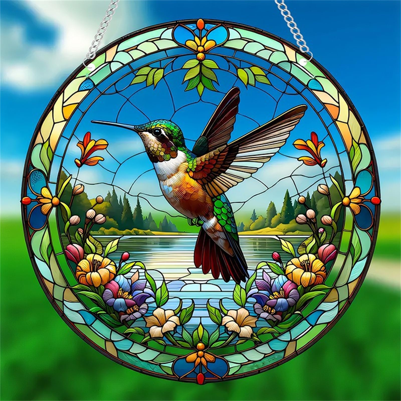 Amazon.com: WOHAHA Hummingbird Stained Suncatchers for Windows Natural ...