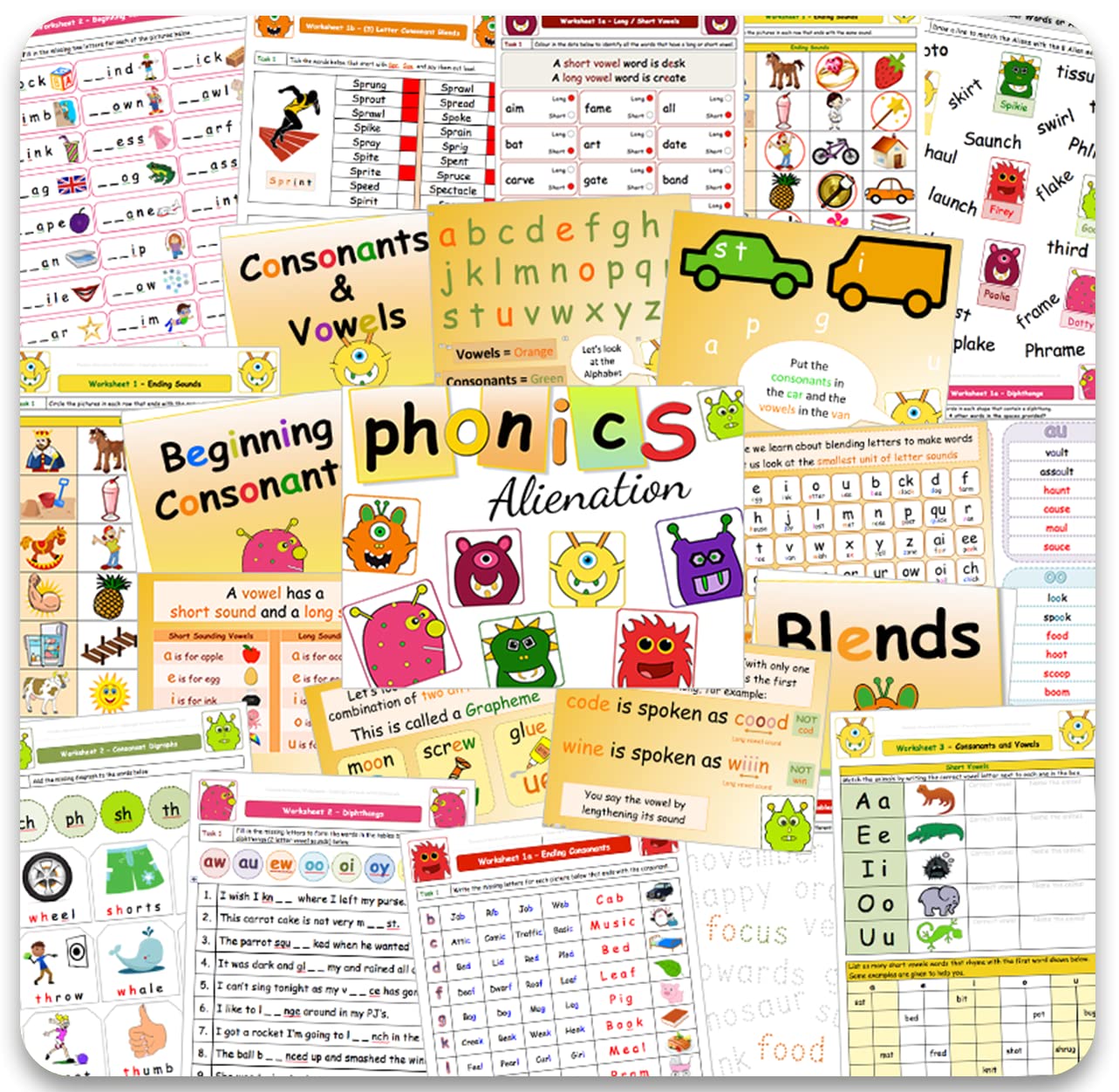 Phonics Worksheets Animated Phonics Presentation Linked To Worksheets ...