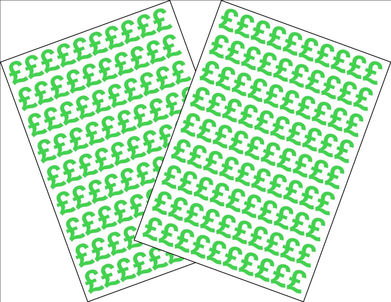 Self Adhesive Sterling Sign Currency Symbol Pound £ Stickers 2X A5 ...