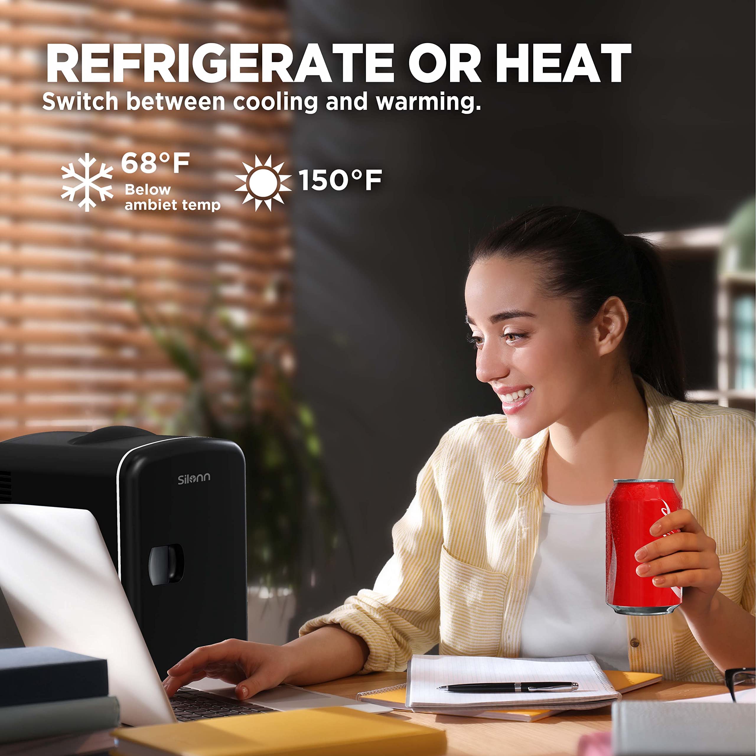 Snapklik.com : Silonn Mini Fridge, Portable Skin Care Fridge, 4 L/6 Can ...