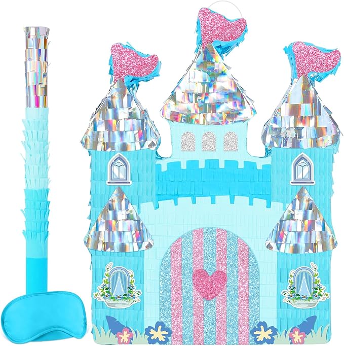 Amazon.com: WERNNSAI Princess Castle Piñata - Ice Castle Piñata Blue ...