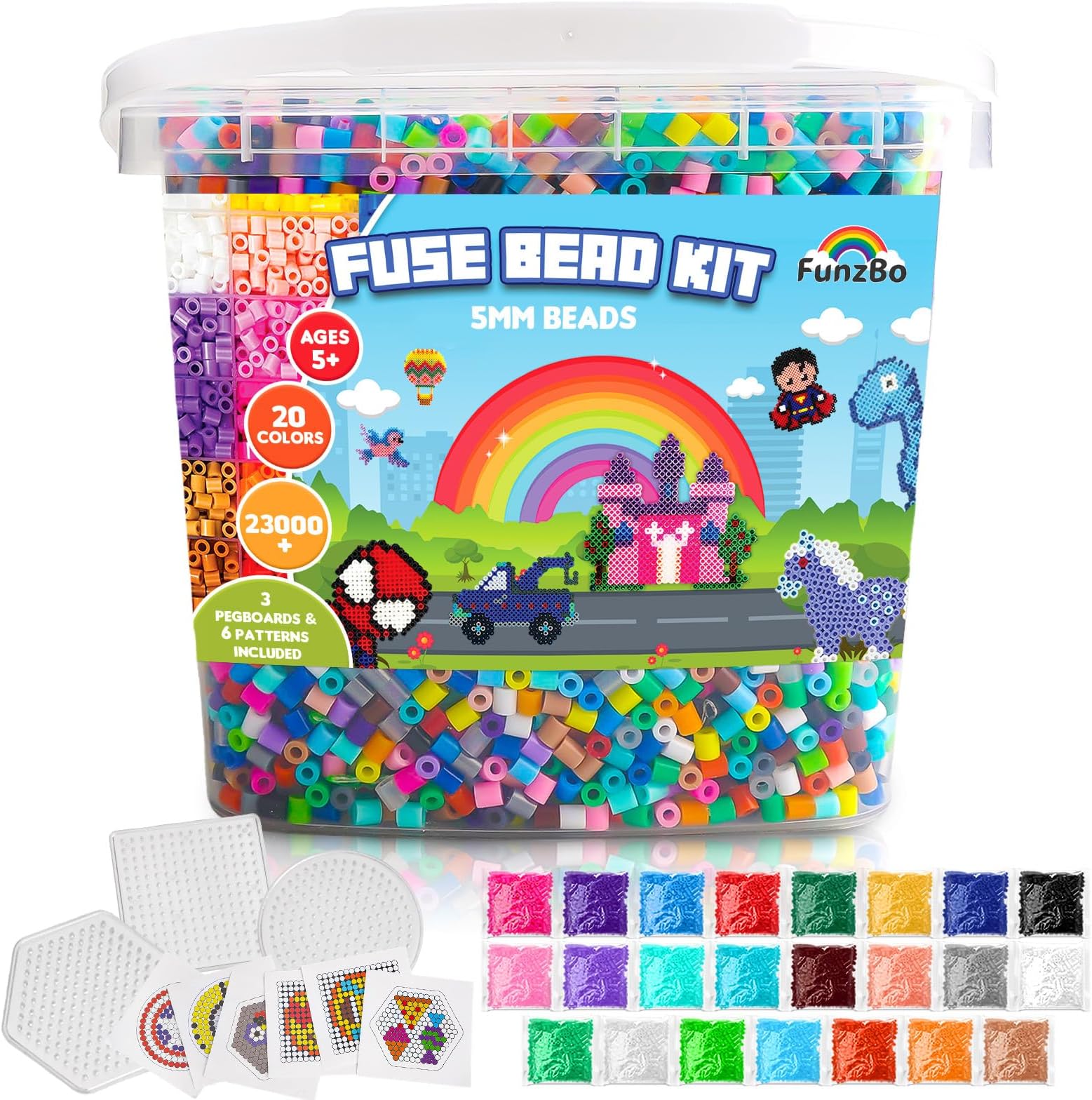 Amazon.com: Fuse Beads Kit - 48 Colors 5mm Fuse Beads Set with ...
