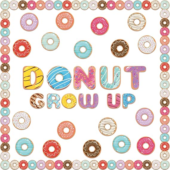 Amazon.com : Donuts Bulletin Board Set Decorations Confetti Donuts ...