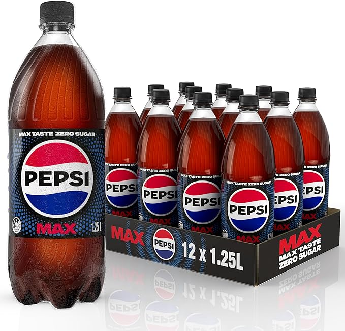 Pepsi Max Zero Sugar Cola Soft Drink, 12 x 1.25L : Amazon.com.au ...