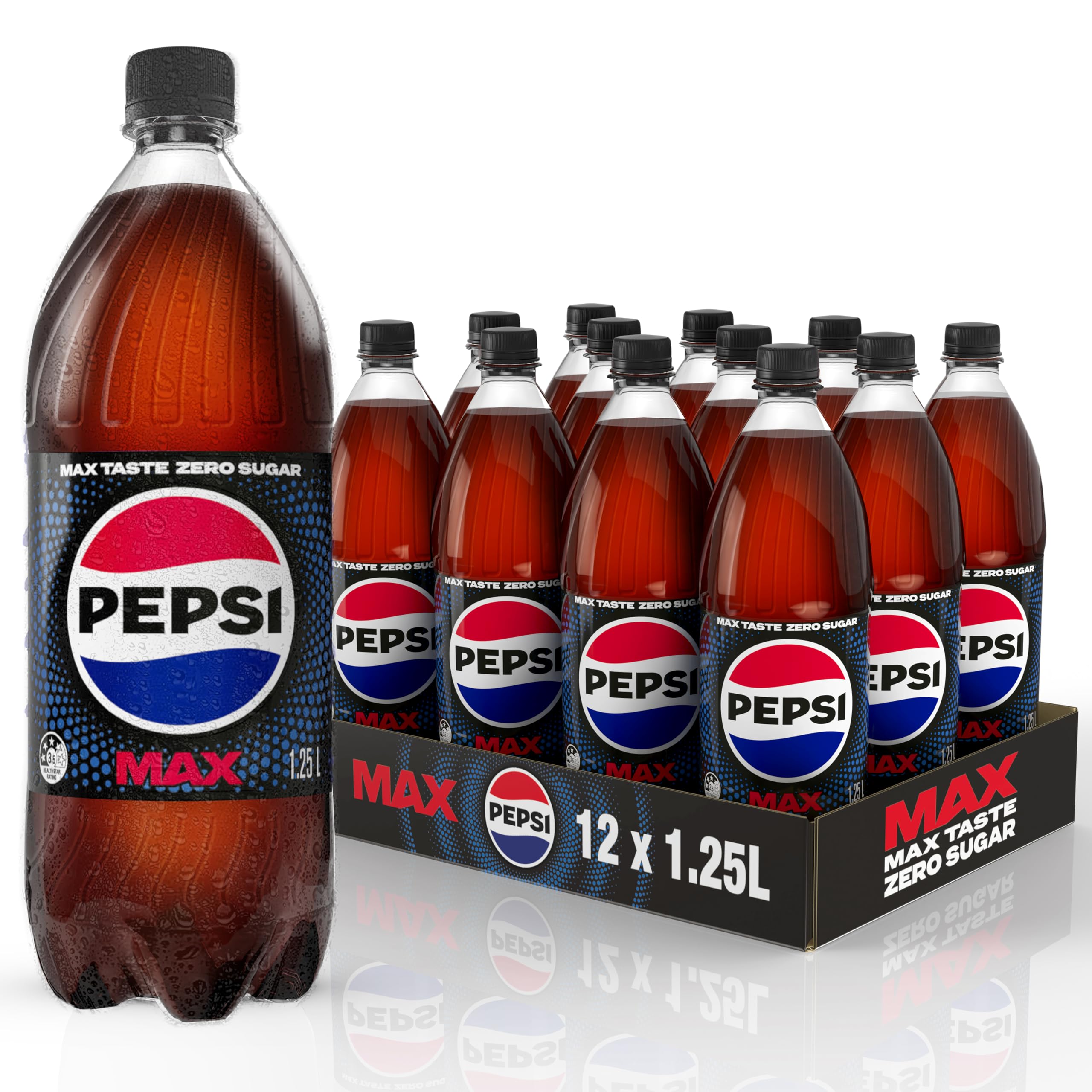 Pepsi Max Zero Sugar Cola Soft Drink, 12 x 1.25L : Amazon.com.au