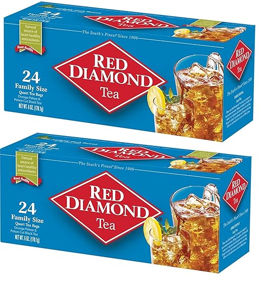 Amazon.com : Red Diamond Tea All Natural 2-24ct Boxes Family Size Pekoe ...