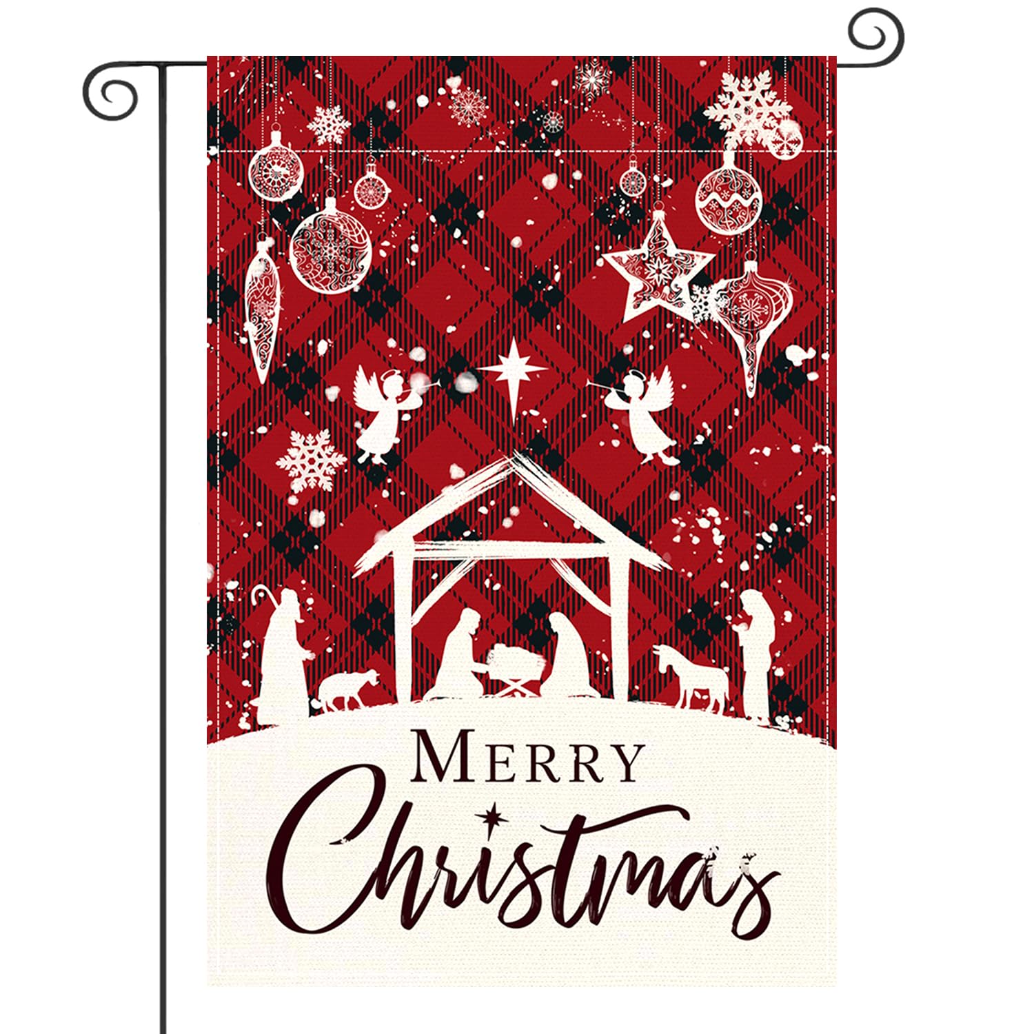 Amazon.com : Merry Christmas Garden Flag, 12x18 Inch Christmas Nativity ...