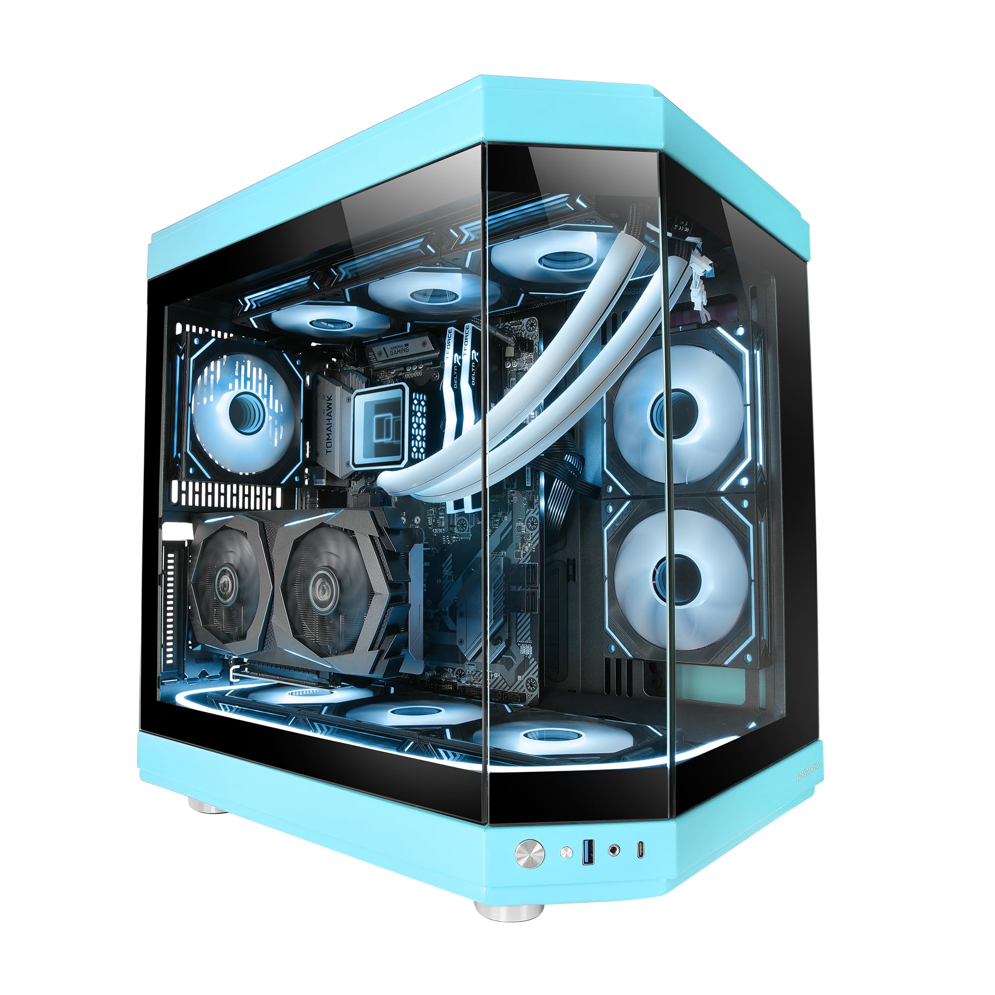 Mars Gaming MC-3T, Custom ATX Gaming Case, Triple Window Continuous ...