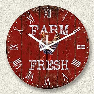 Amazon.com: DreamAutumn Vintage Wooden Wall Clock Rustic Country Tuscan ...