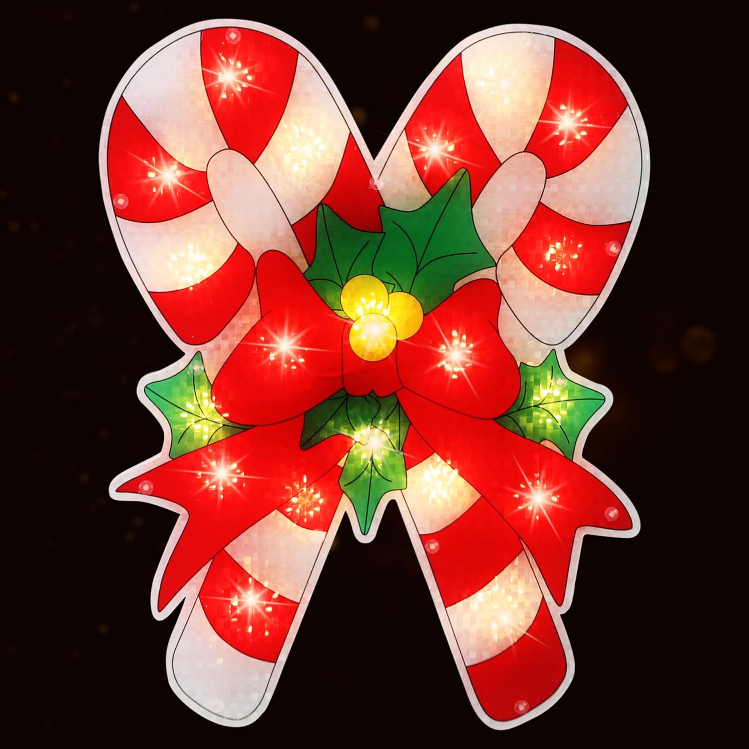 Amazon.com: LAMPHOME 17" 20L Lighted Candy Cane Merry Christmas for ...