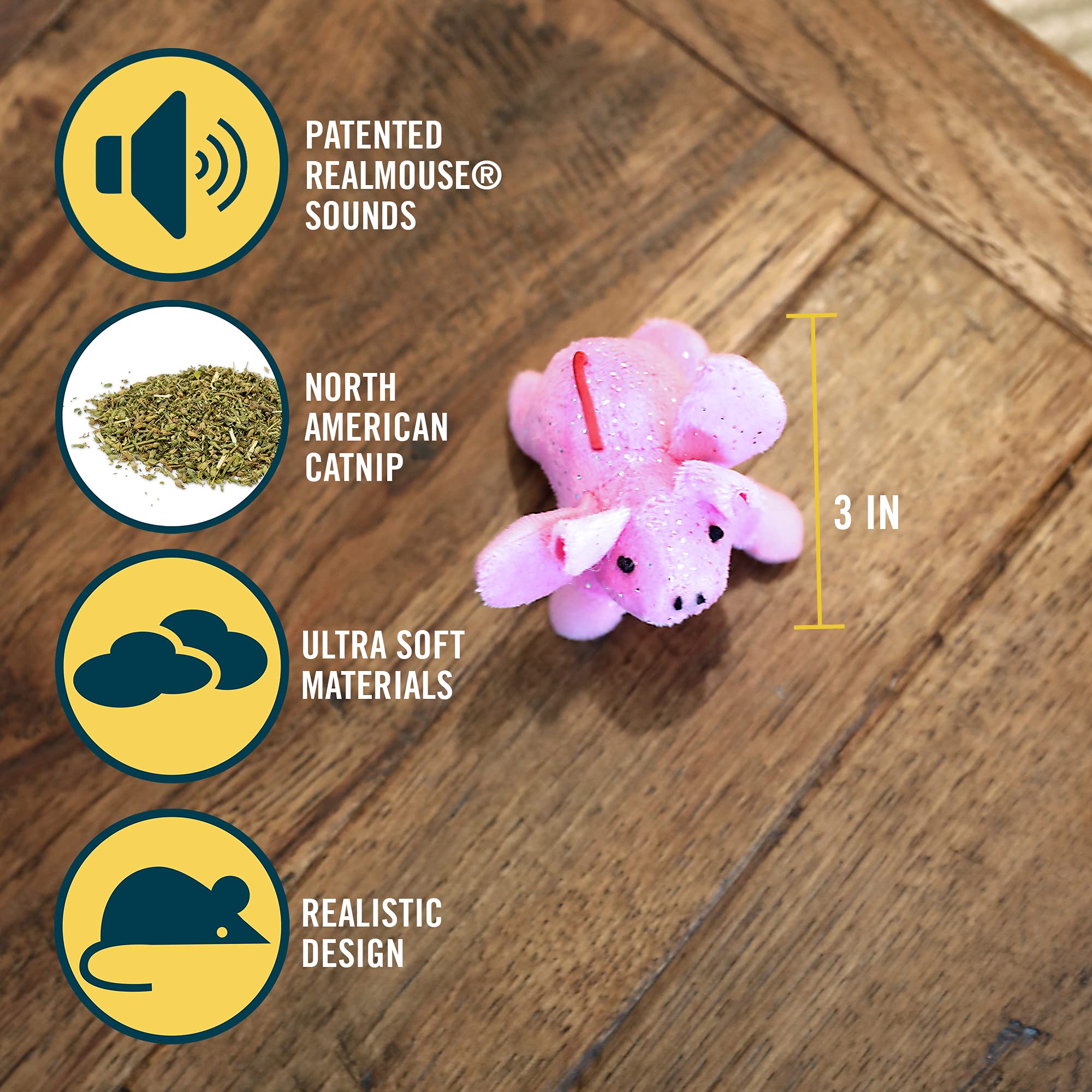 Snapklik.com : OurPets 1400013771 OPB Barnyard Collection Pig Cat Toy