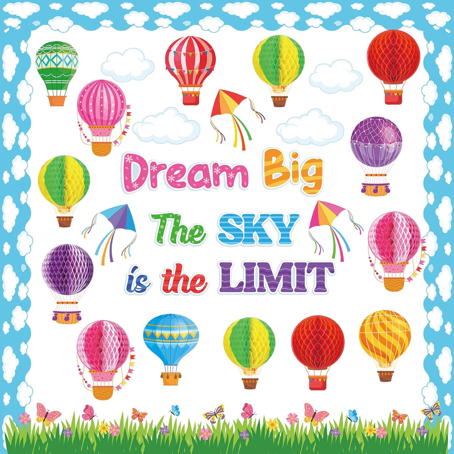 Amazon.com : Pajean 66 Pcs Dream Big The Sky is The Limit Bulletin ...