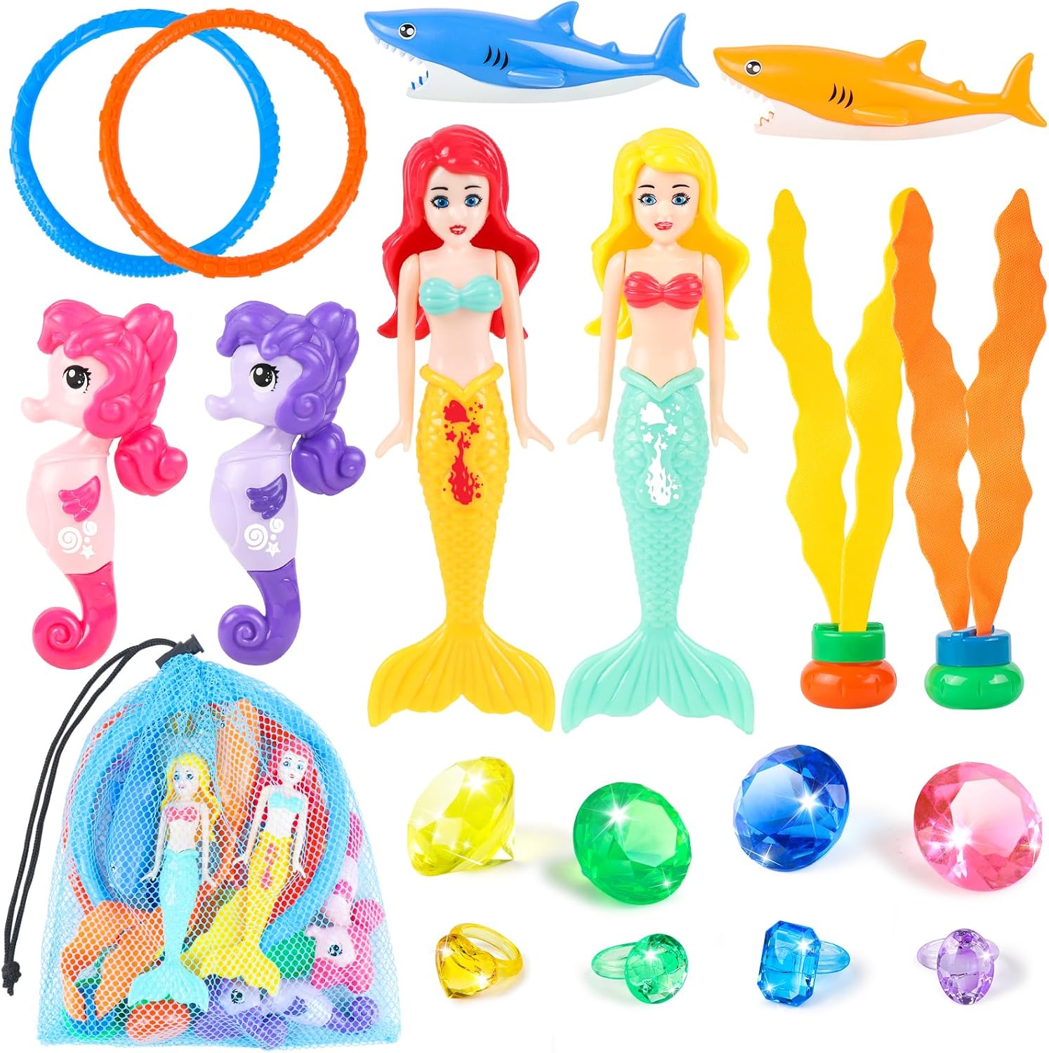 Amazon.com: HUUIDY Pool Diving Toys for Kids 4-12 Set, Mermaid Toys ...