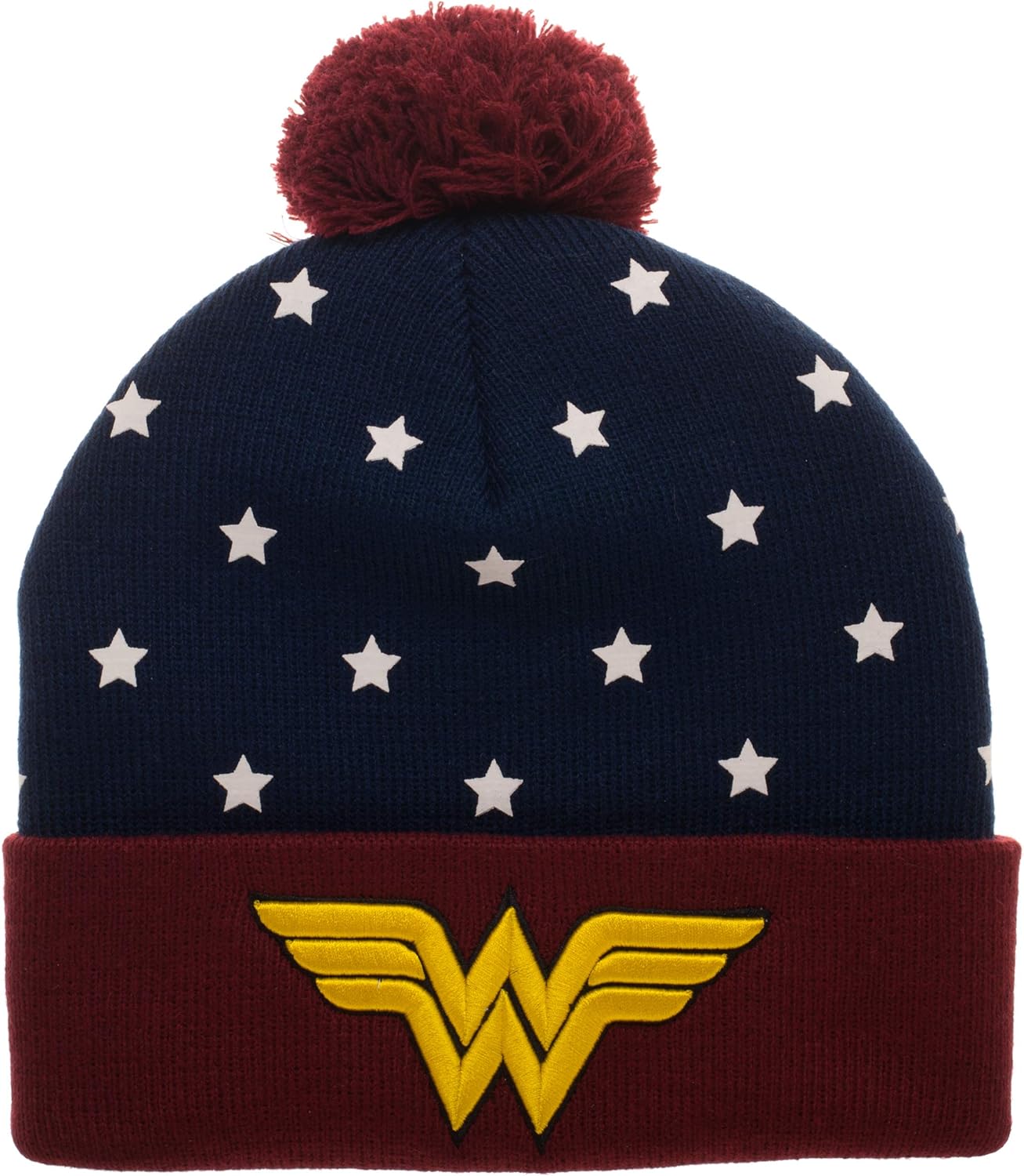 Wonder Woman Navy Red Juniors Beanie Cap Hat Licensed at Amazon Women’s ...