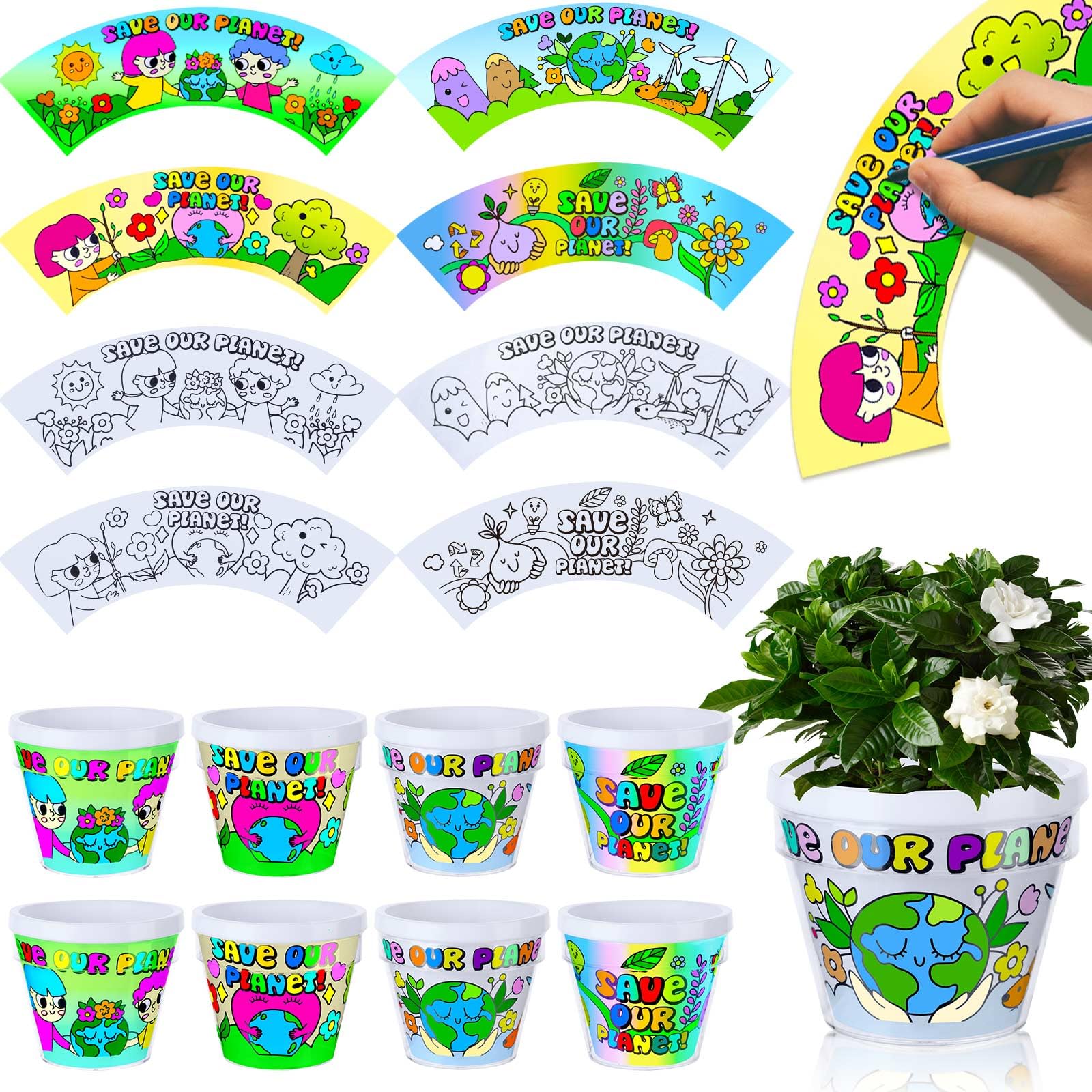 Amazon.com: Nitial 24 Set DIY Pot Craft Kit Flower Plant Spring Craft ...