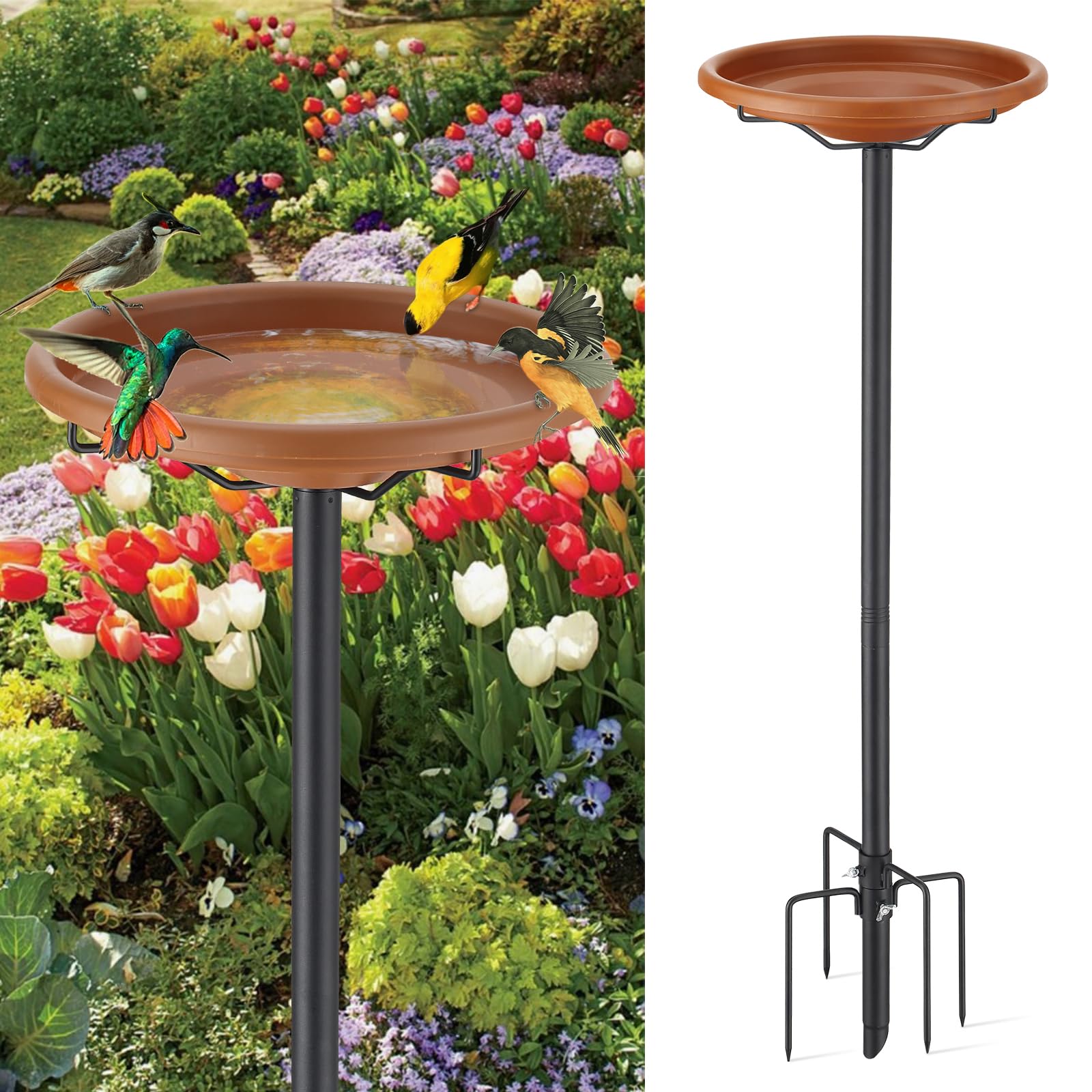 Snapklik.com : Freestanding Birdbaths Bowl, Garden Decor Bird Feeder ...