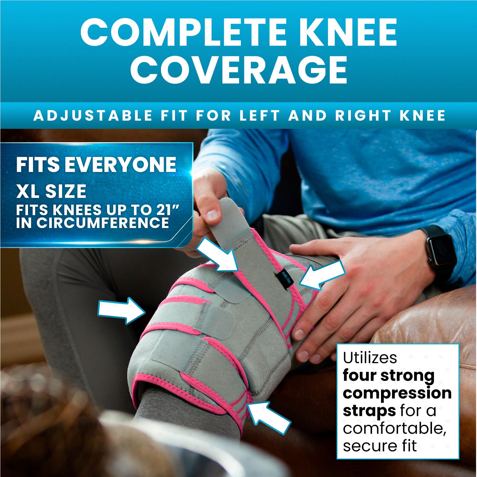 Snapklik.com : Vive Knee Ice Pack Wrap - Cold/Hot Gel Compression Brace ...