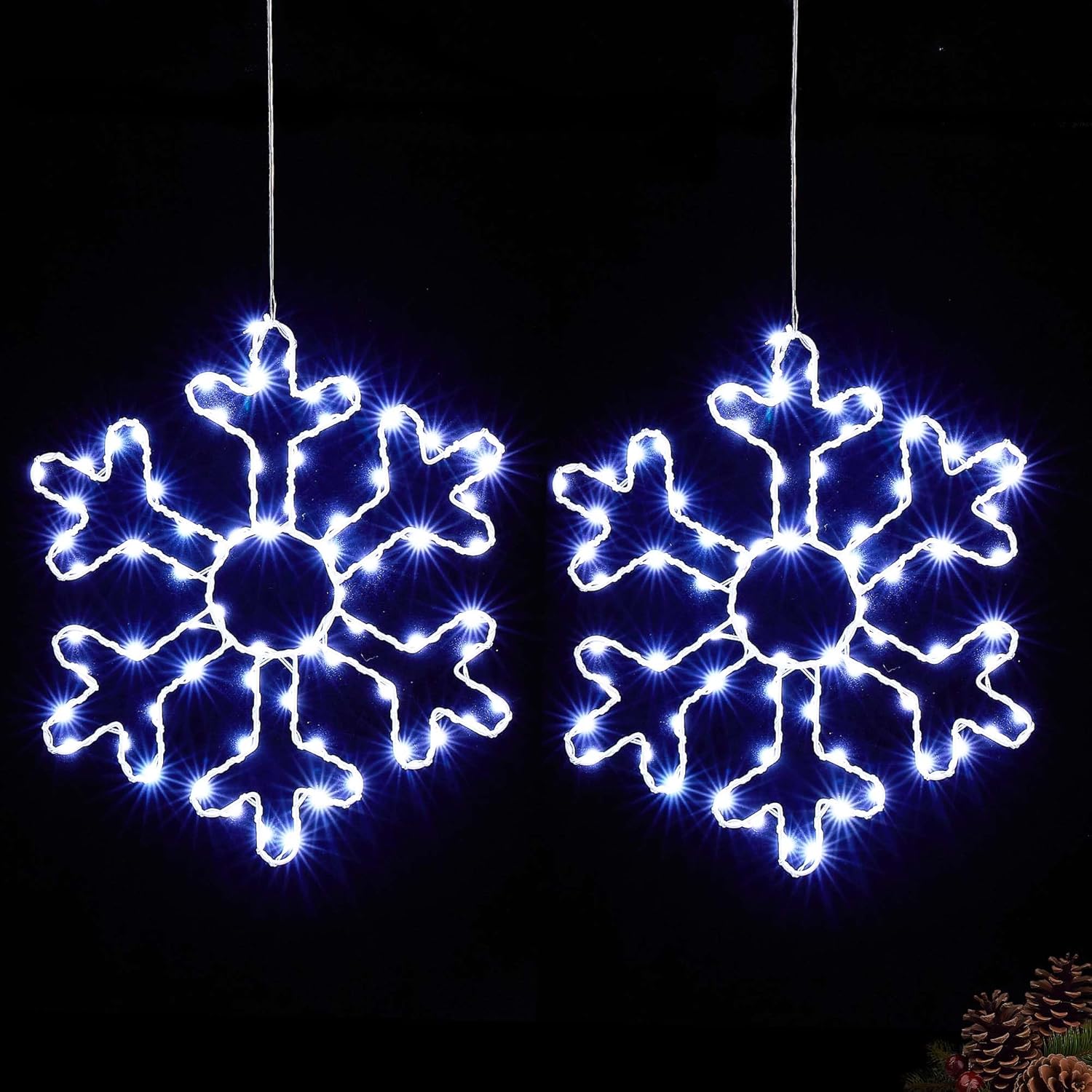 Amazon.com : BlcTec 2 Pack Big Christmas Snowflakes Lights, 13 Inch ...