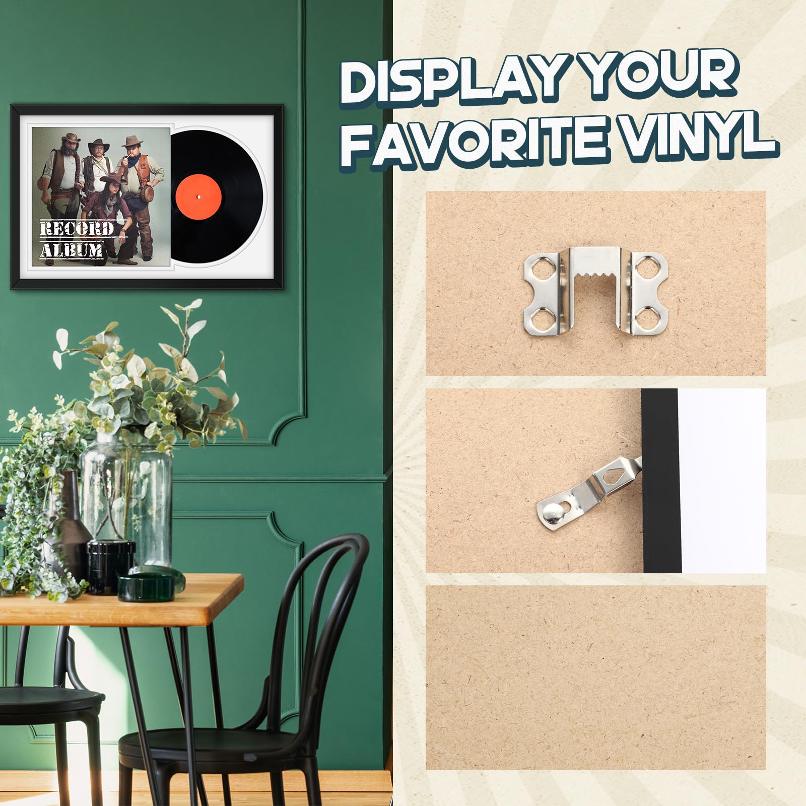 Snapklik.com : Colingmill 2 Pcs Vinyl Record Frame, Wall Mounting ...