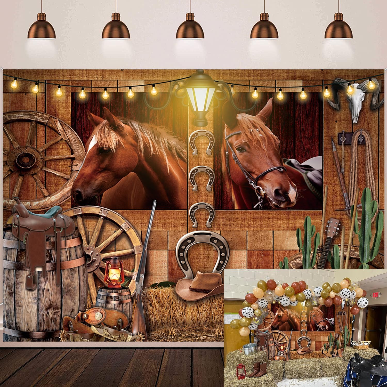 Amazon.com : Western Cowboy Backdrop West Rodeo Rustic Wild West ...