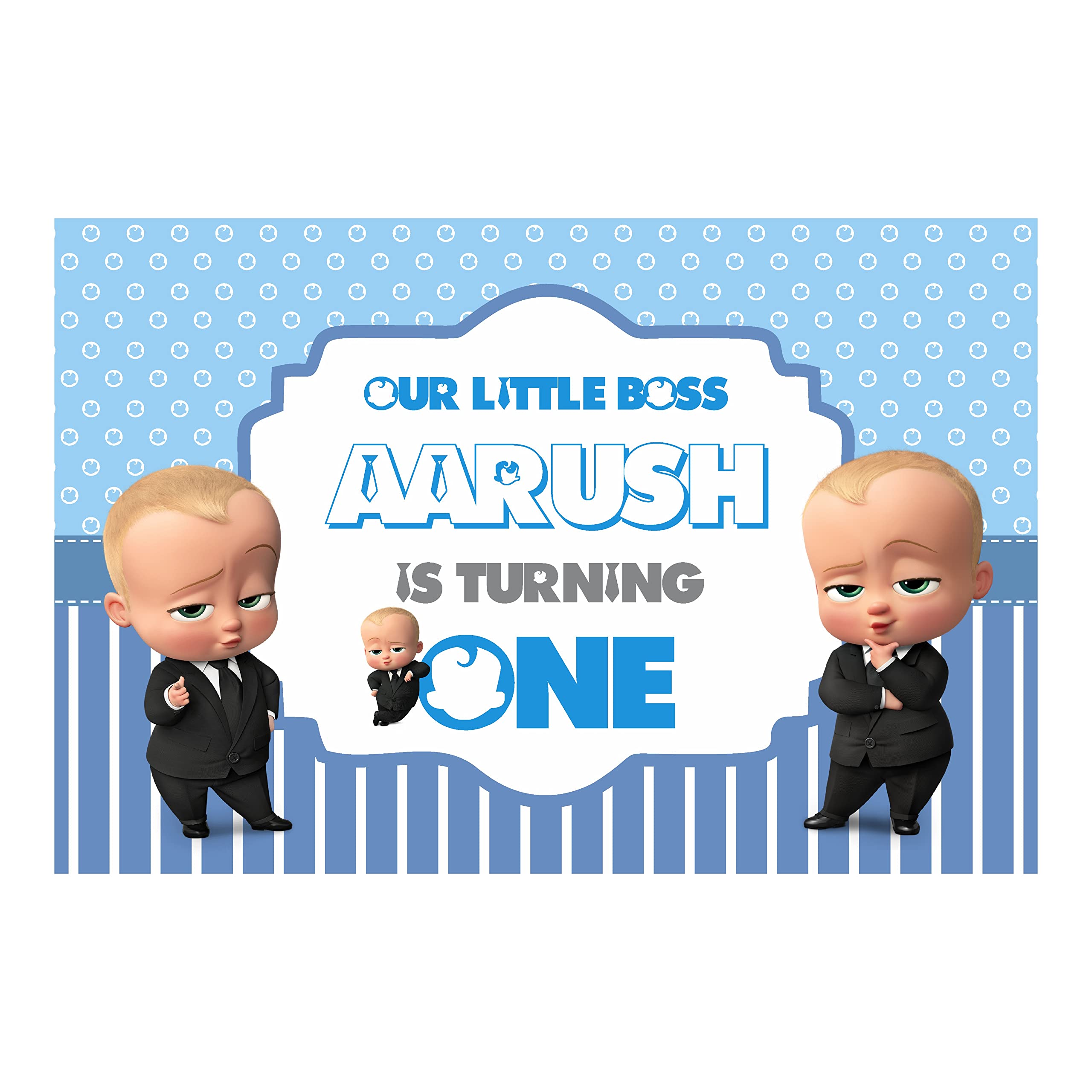 The Blu Party Classic Boss Baby Theme Birthday Backdrop Banner ...