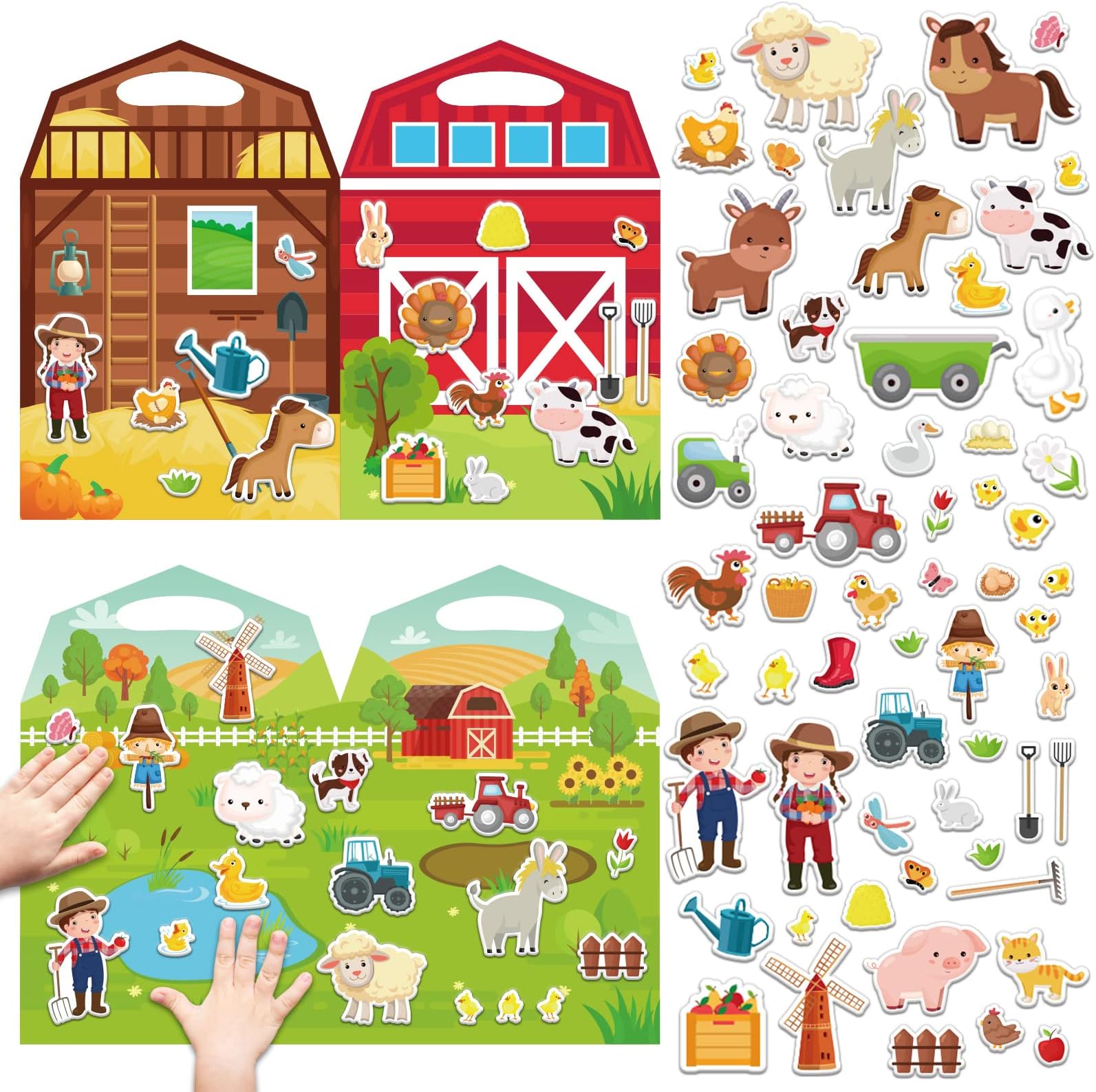 Amazon.com: 200 Barnyard Farm Animal Foam Stickers : Toys & Games