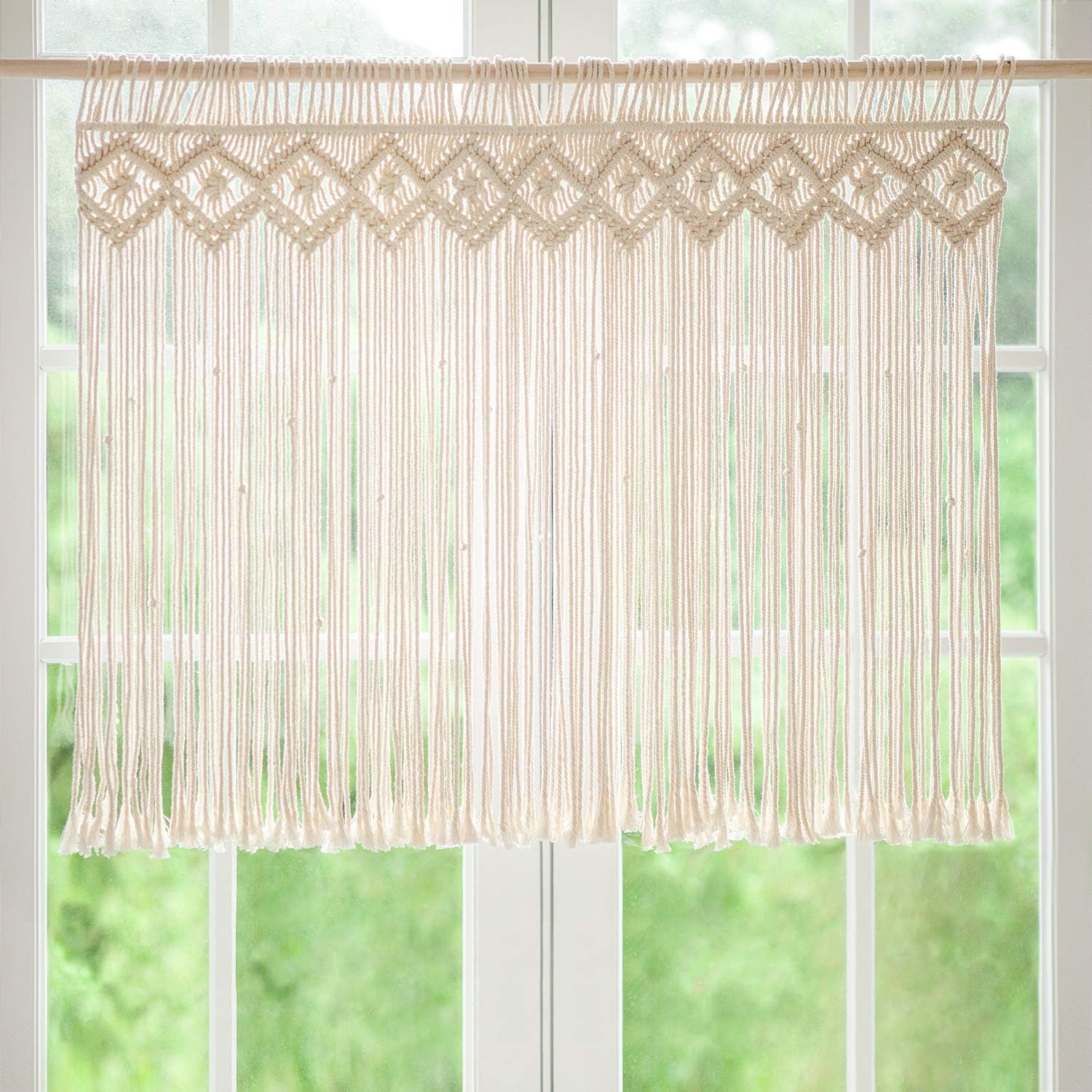 Amazon.com: Romanova Boho Valance Macrame Curtains for Windows Macrame ...