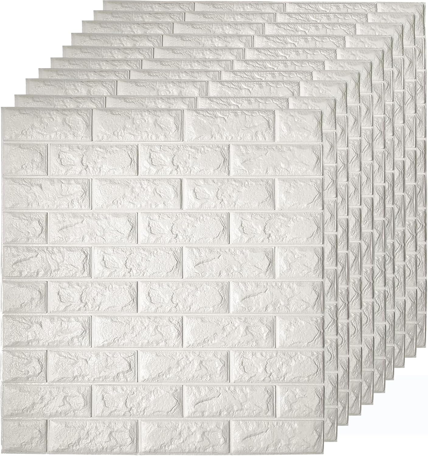 10PCS 3D Brick Wall Stickers, PE Foam Self-Adhesive Wallpaper Removable ...