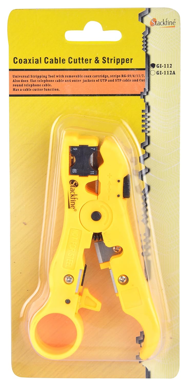 Stackfine GI-112 Coaxial Cable Cutter & Stripper, Yellow : Amazon.in ...