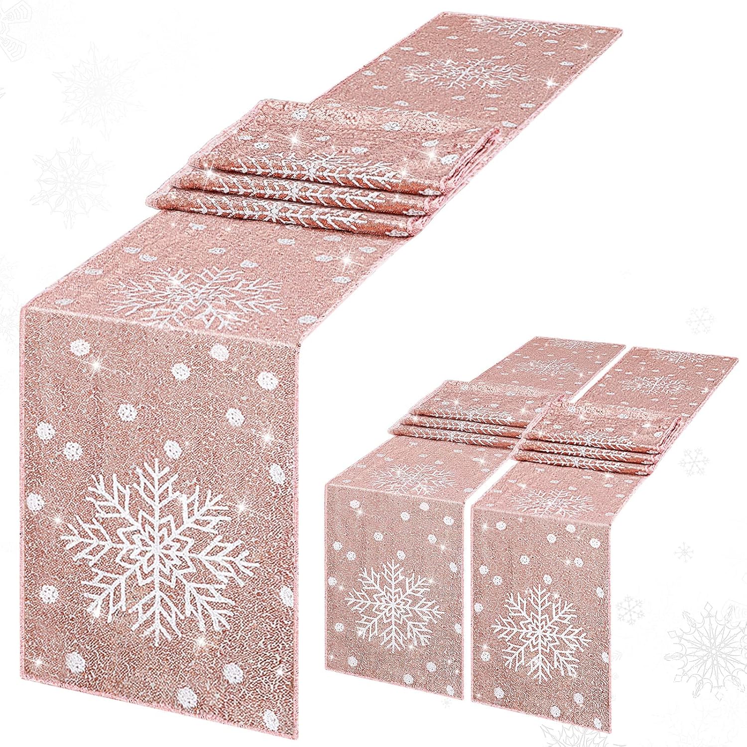 Amazon.com: 3 Pcs Winter Table Runner Christmas Snowflake Sequin Table ...